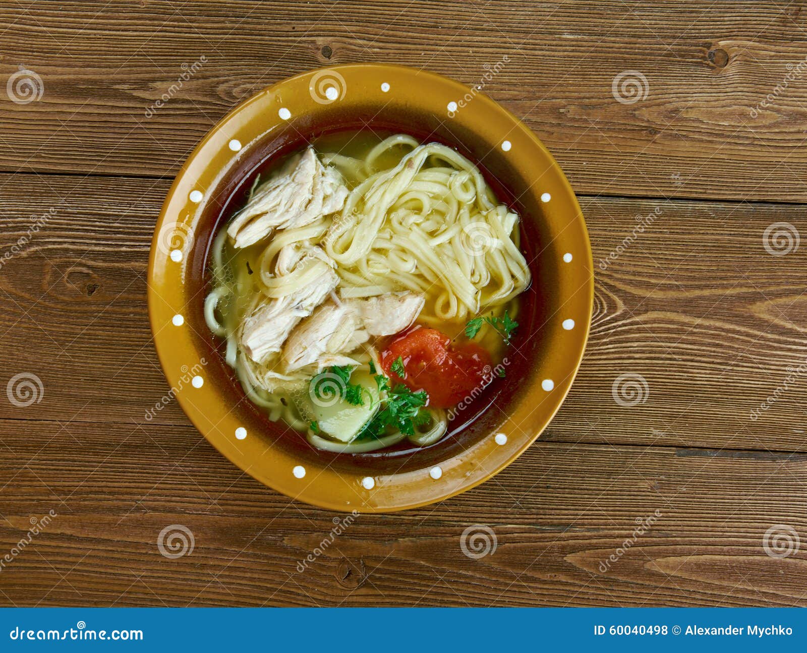 Uzbek chicken soup stock photo. Image of ugra, soup, plate - 60040498
