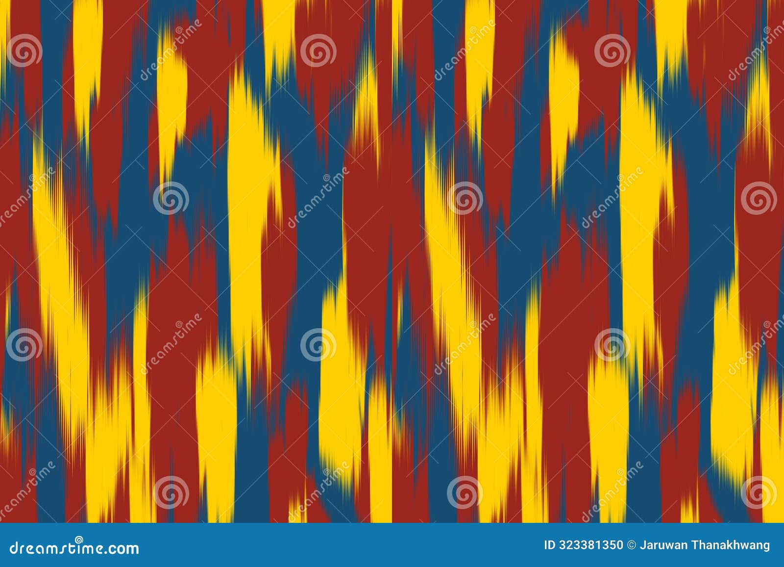 Uzbek Ikat Silk Fabric Pattern, Indigo Blue And White Colors Vector ...