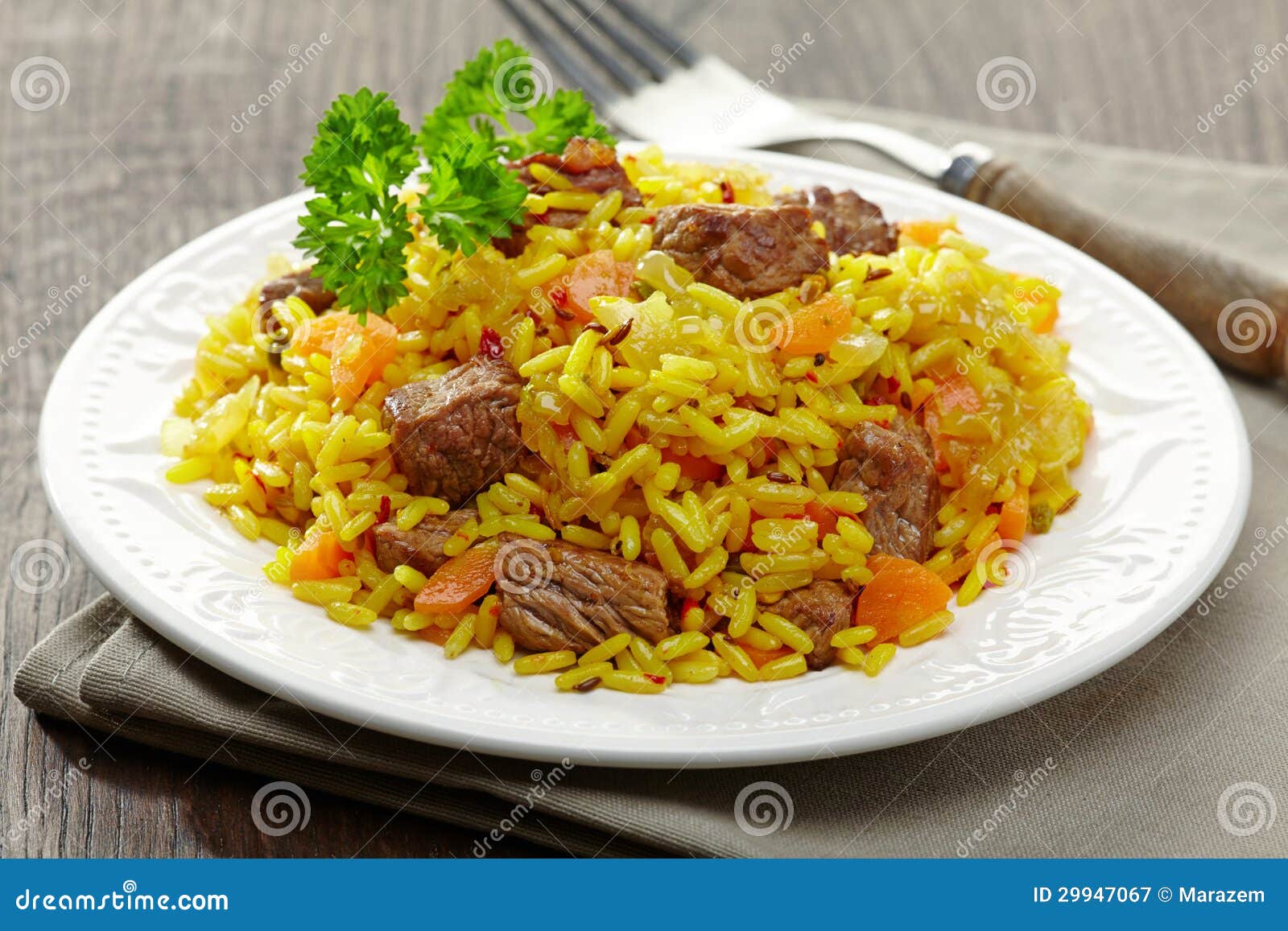 Uzbek national dish plov stock image. Image of lunch - 29947067
