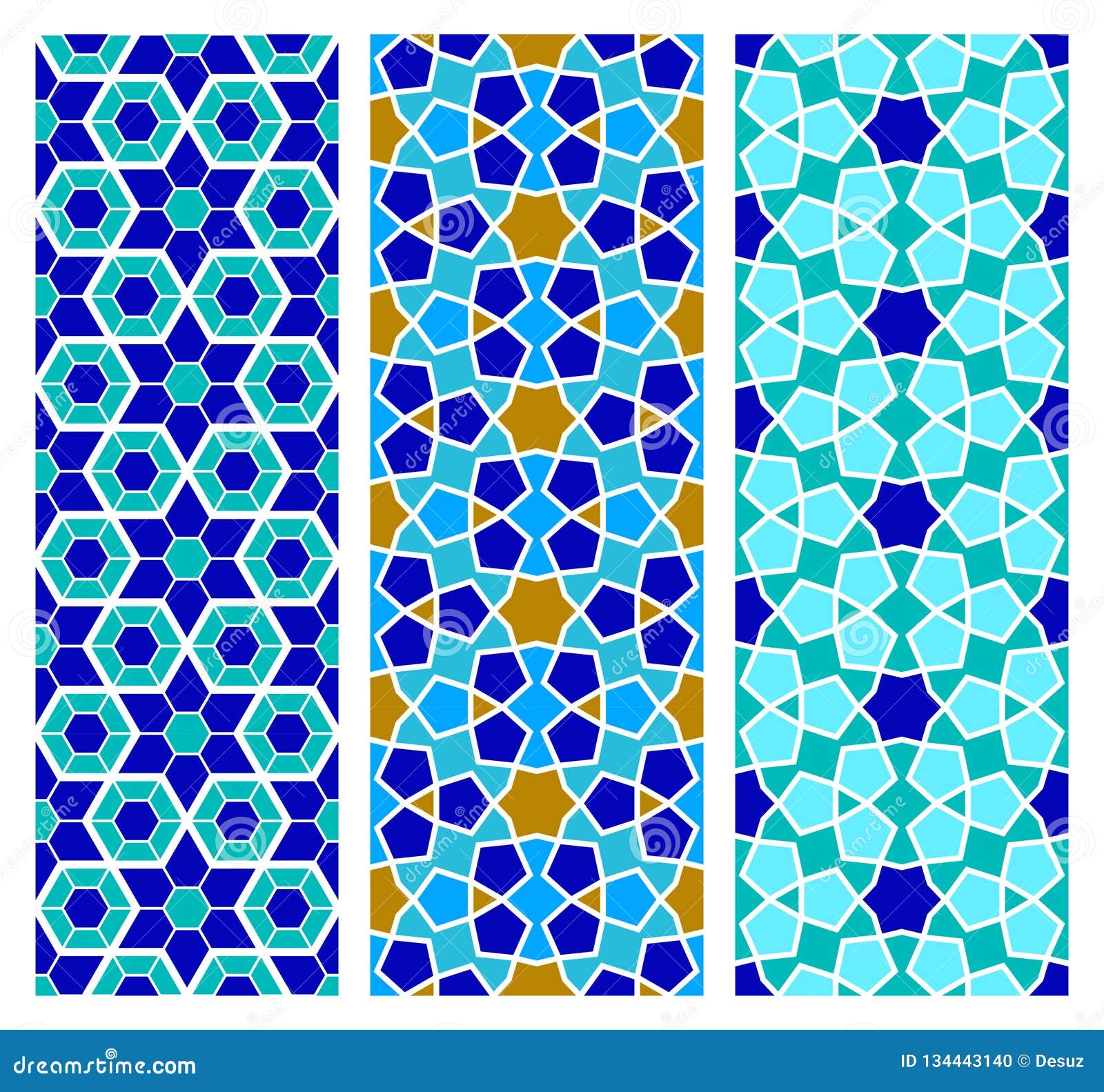 Uzbek Patterns. Set of Arabic Seamless Ornaments. Stock Vector ...