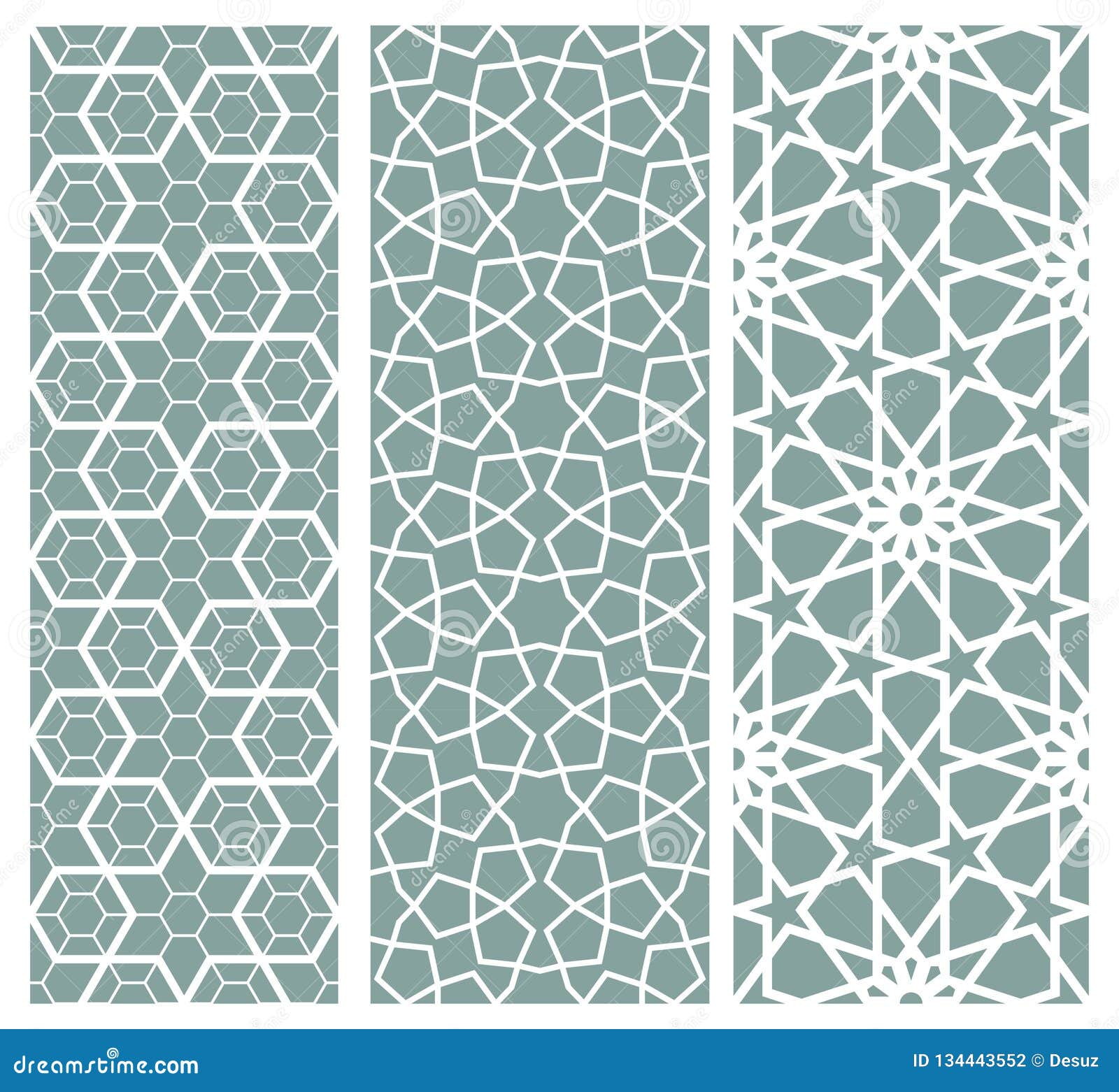 Uzbek Patterns. Set of Arabic Seamless Ornaments. Stock Vector ...