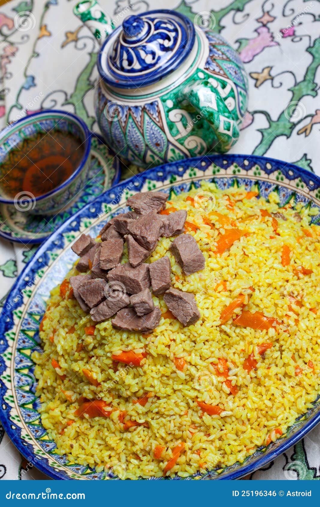 Uzbek pilaf stock photo. Image of lamb, food, ingredients - 25196346
