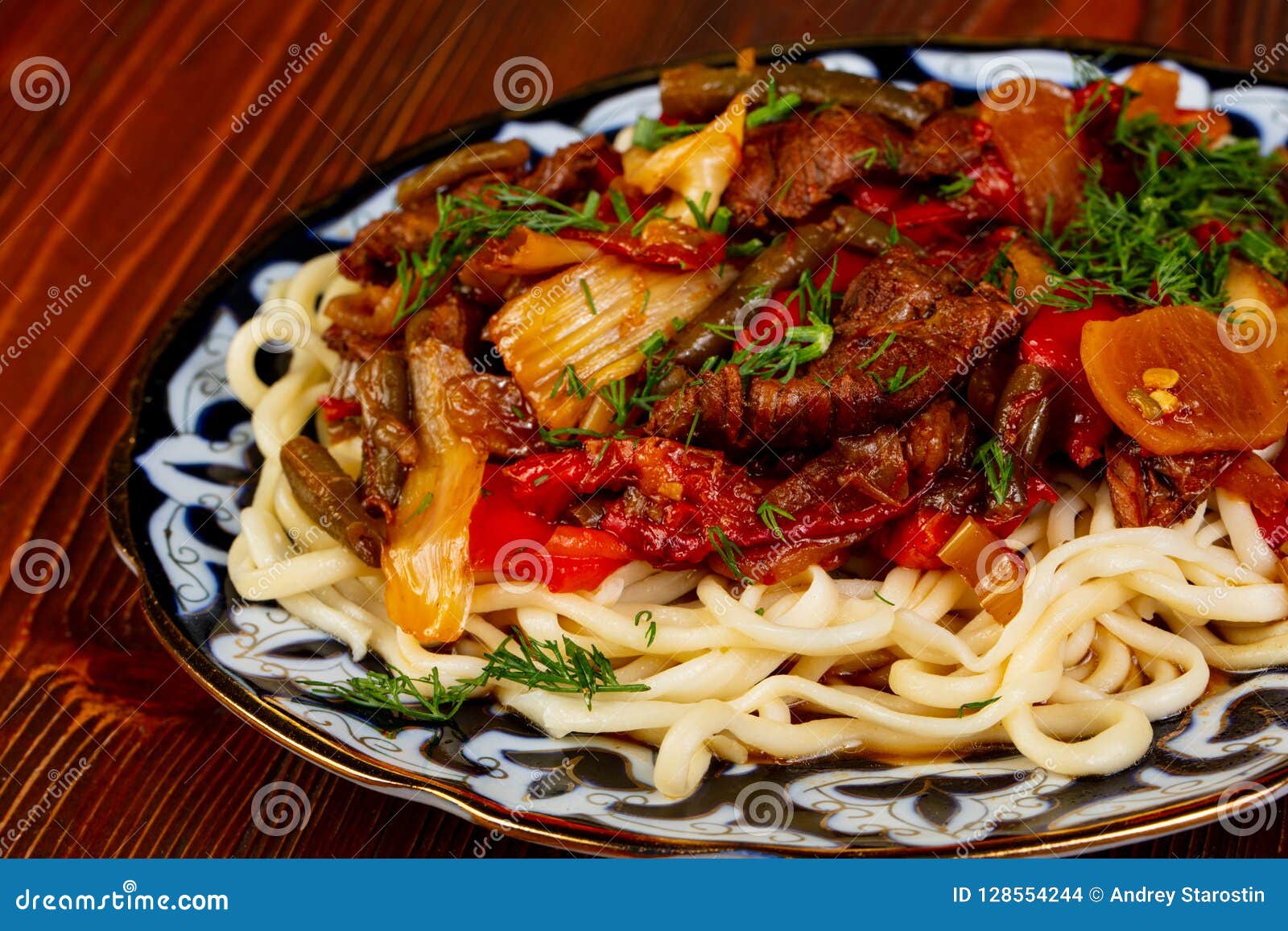 Uzbek traditional lagman stock photo. Image of cuisine - 128554244