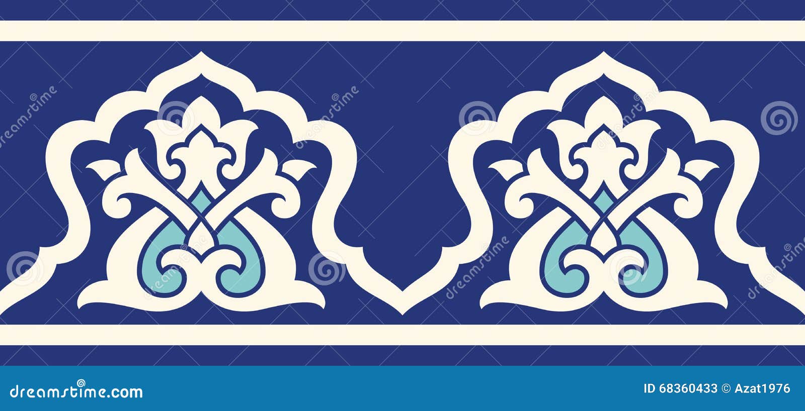 Uzbekistan Antique Seamless Border Cartoon Vector | CartoonDealer.com ...