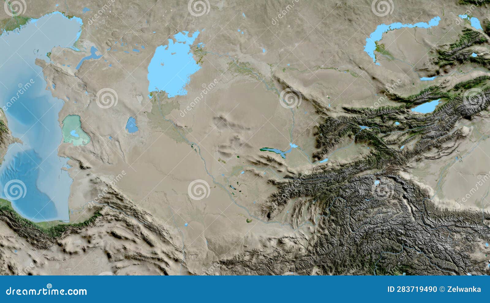 Uzbekistan Area. Satellite Map Stock Illustration - Illustration of land, tashkent: 283719490