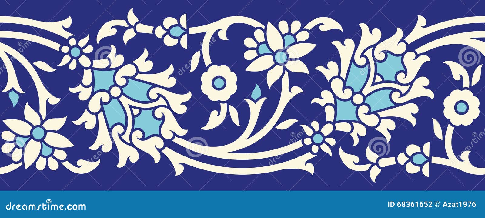 Uzbekistan Blue Seamless Border Stock Vector - Illustration of seamless ...