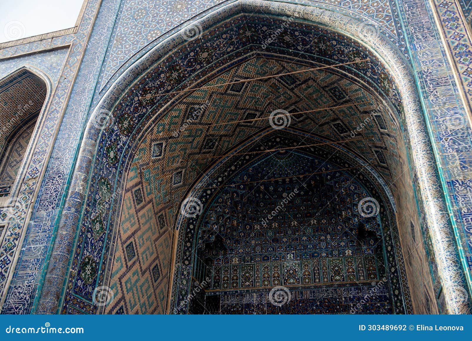 Uzbekistan Exterior Decoration, Pattern in Samarkand. Central Asia ...