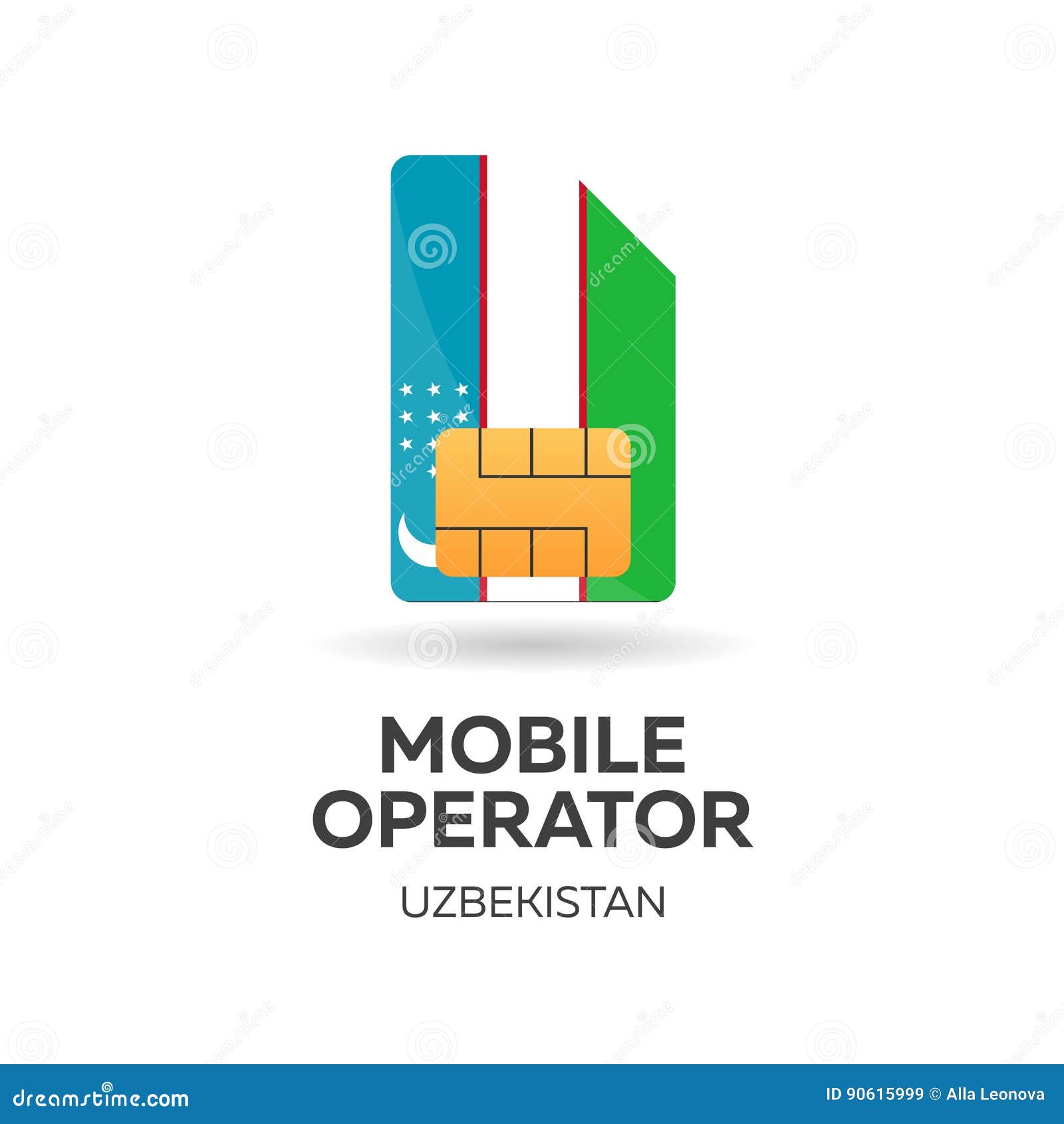 Uzbekistan Mobile Operator. SIM Card with Flag. Vector Illustration ...