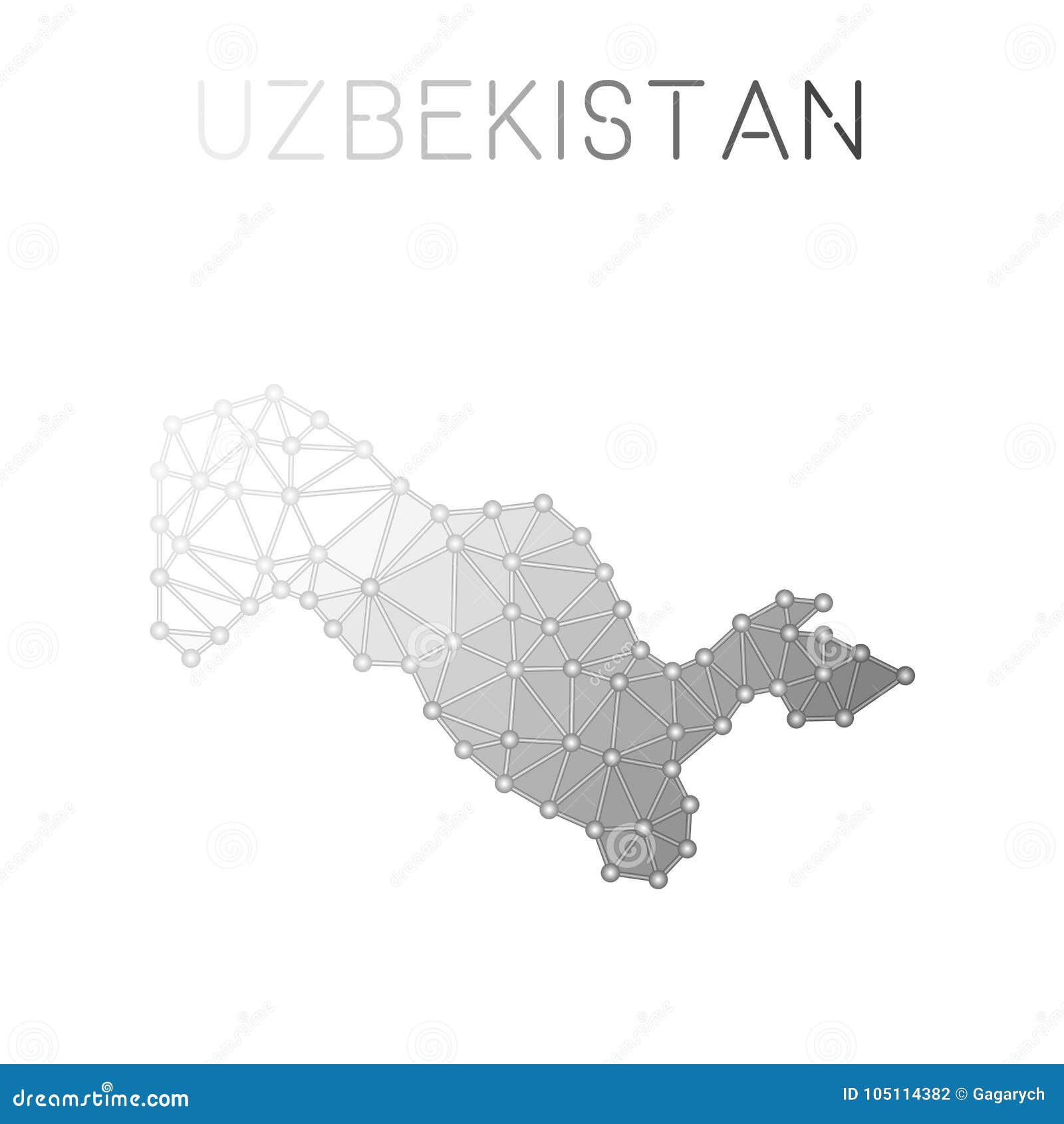 Uzbekistan Polygonal Vector Map. Stock Vector - Illustration of ...