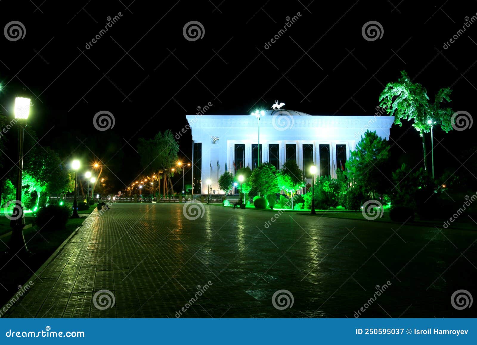 Uzbekistan, View of Tashkent Streets in Night Stock Image - Image of ...