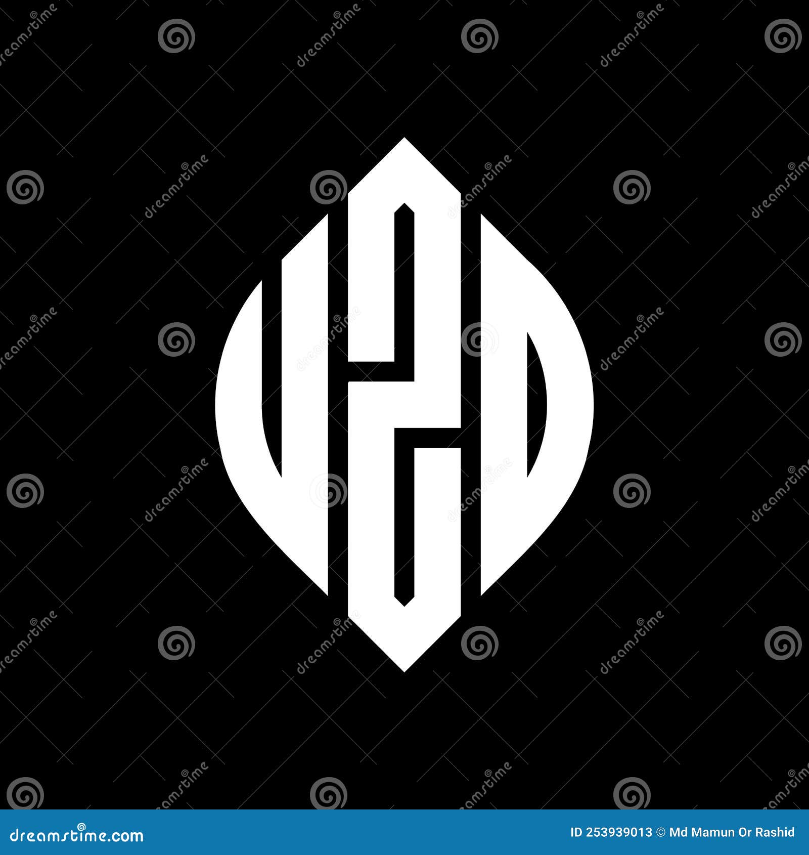 UZD Circle Letter Logo Design with Circle and Ellipse Shape. UZD ...