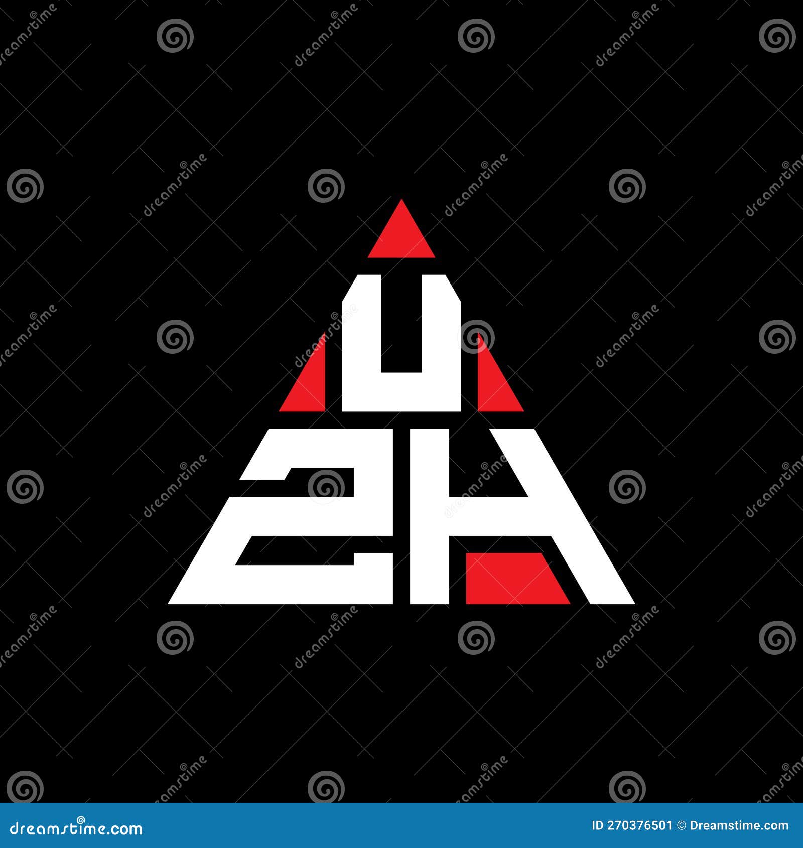 UZH Triangle Letter Logo Design with Triangle Shape. UZH Triangle Logo ...