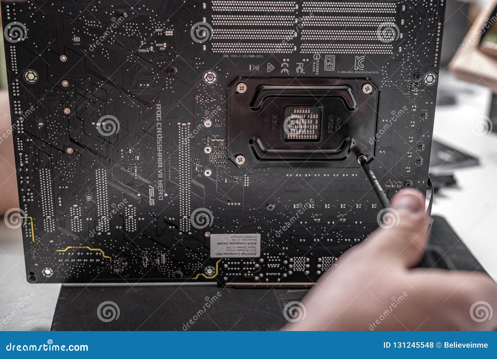 The Specialist Installs A New Battery In The Uninterruptible Power ...