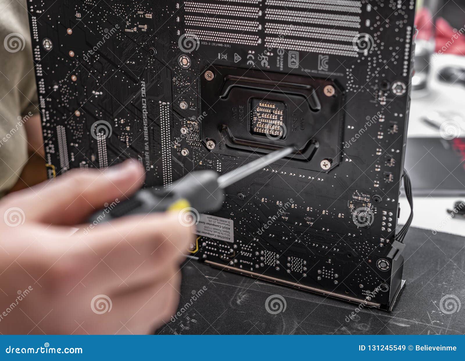 The Specialist Installs A New Battery In The Uninterruptible Power ...