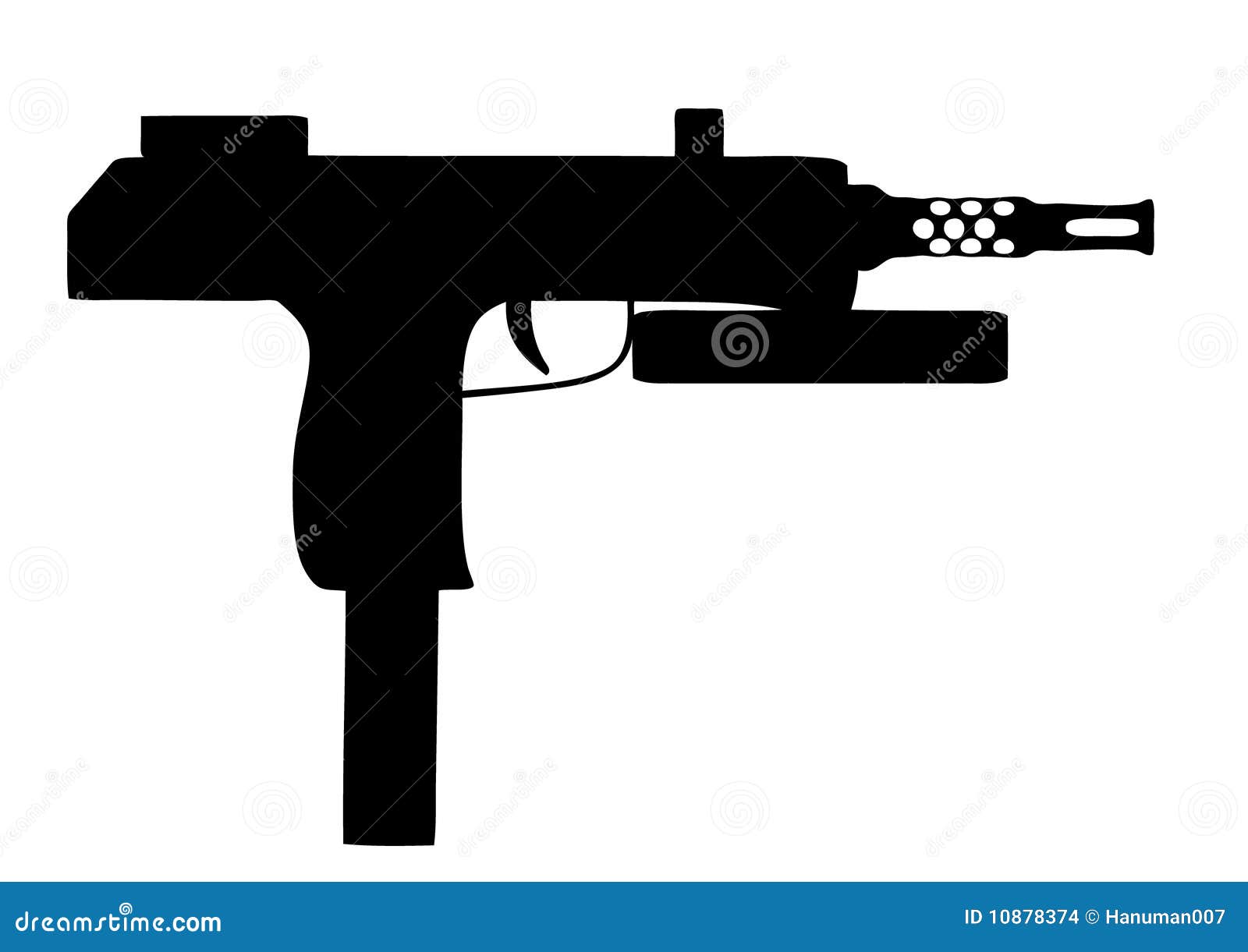 Uzi stock illustration. Illustration of machine, weapon - 10878374