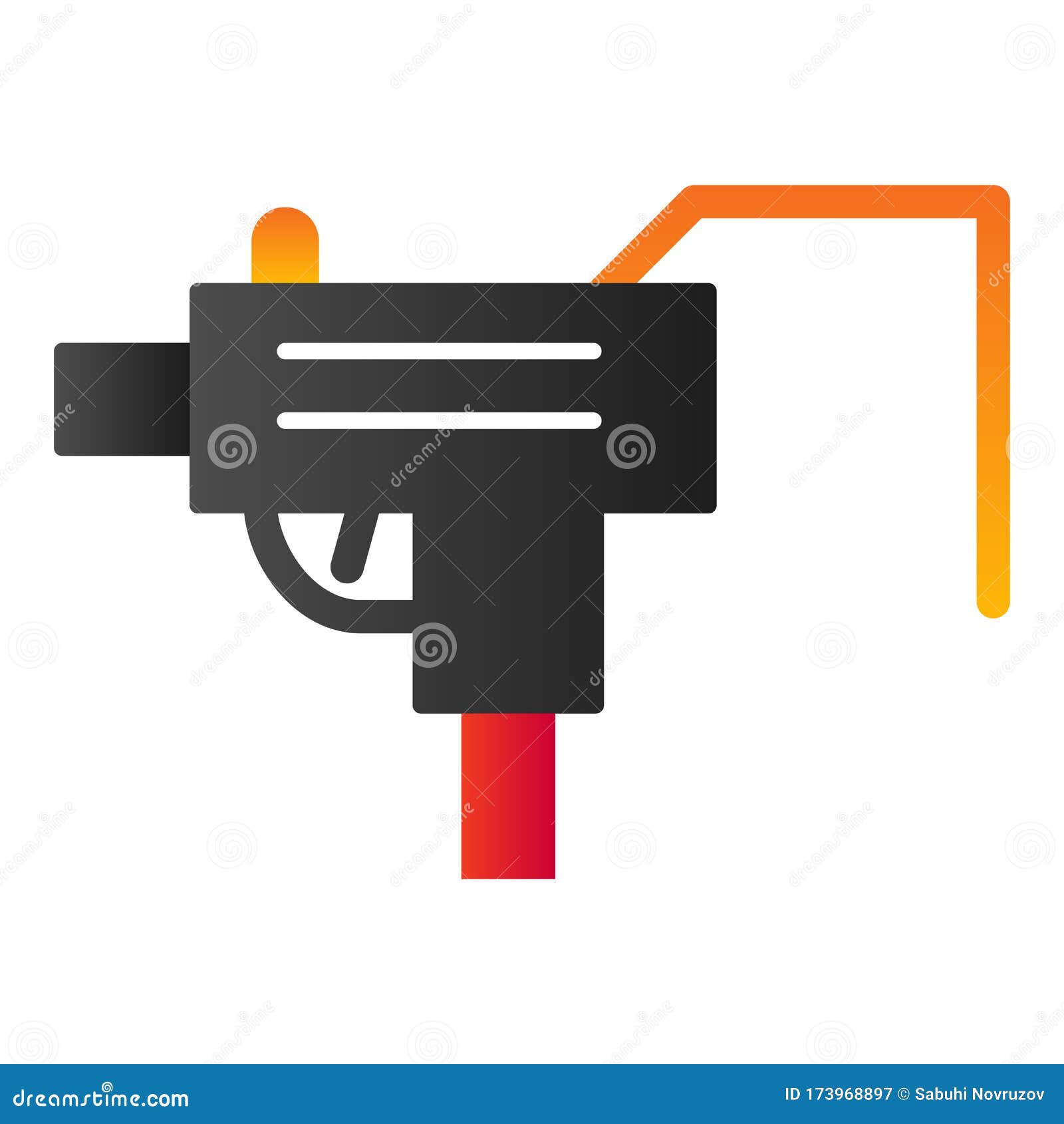 UZI Machine Flat Icon. Gun Vector Illustration Isolated on White Stock ...