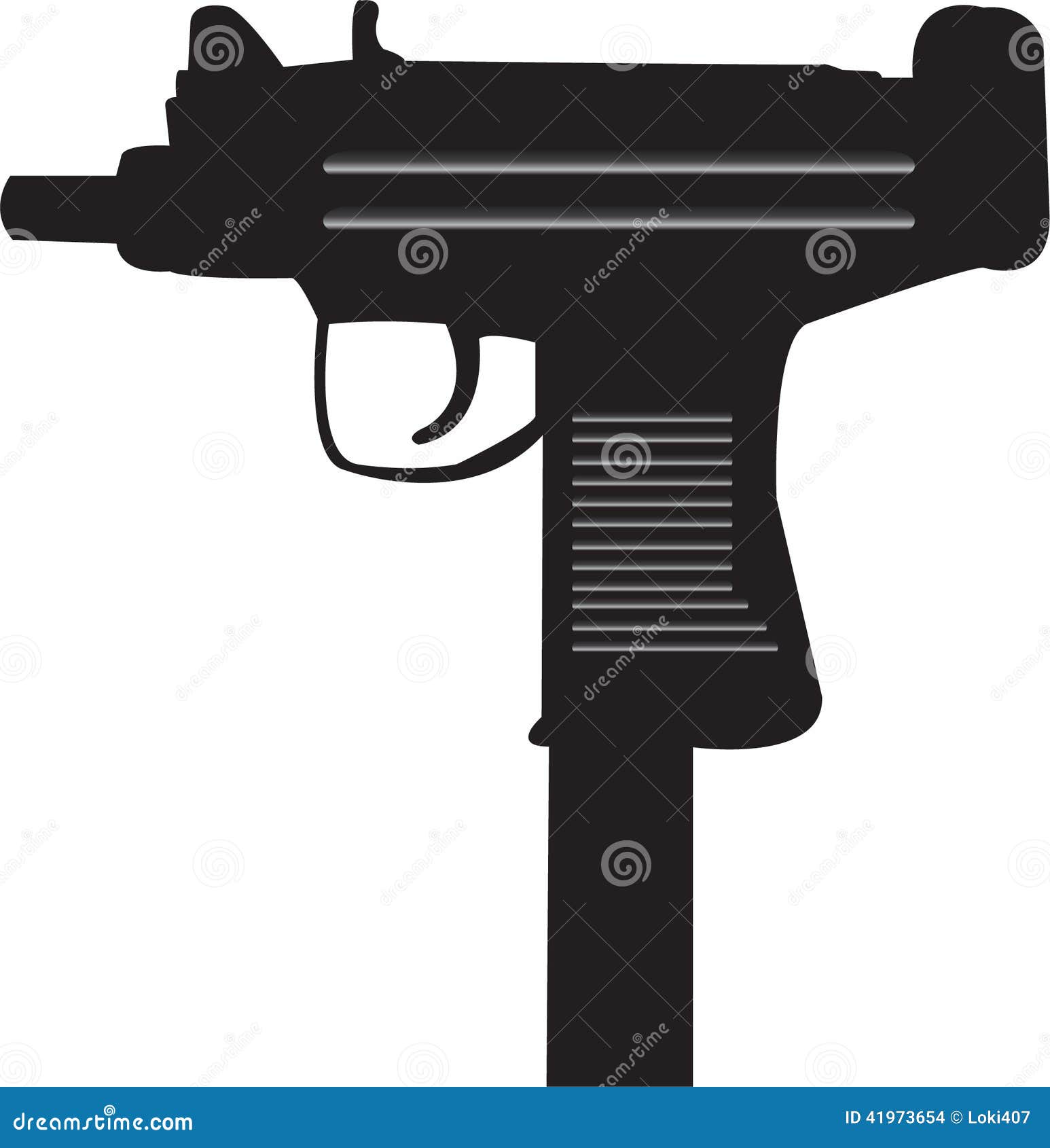 Uzi Machine Gun Vector Illustration | CartoonDealer.com #41973654