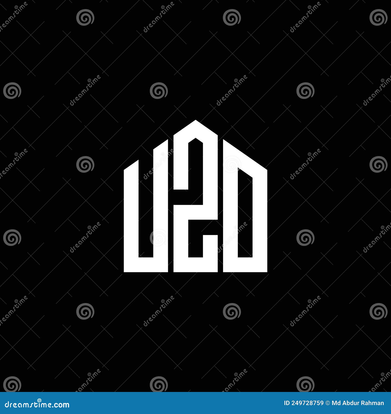 UZO Letter Logo Design on BLACK Background. UZO Creative Initials ...
