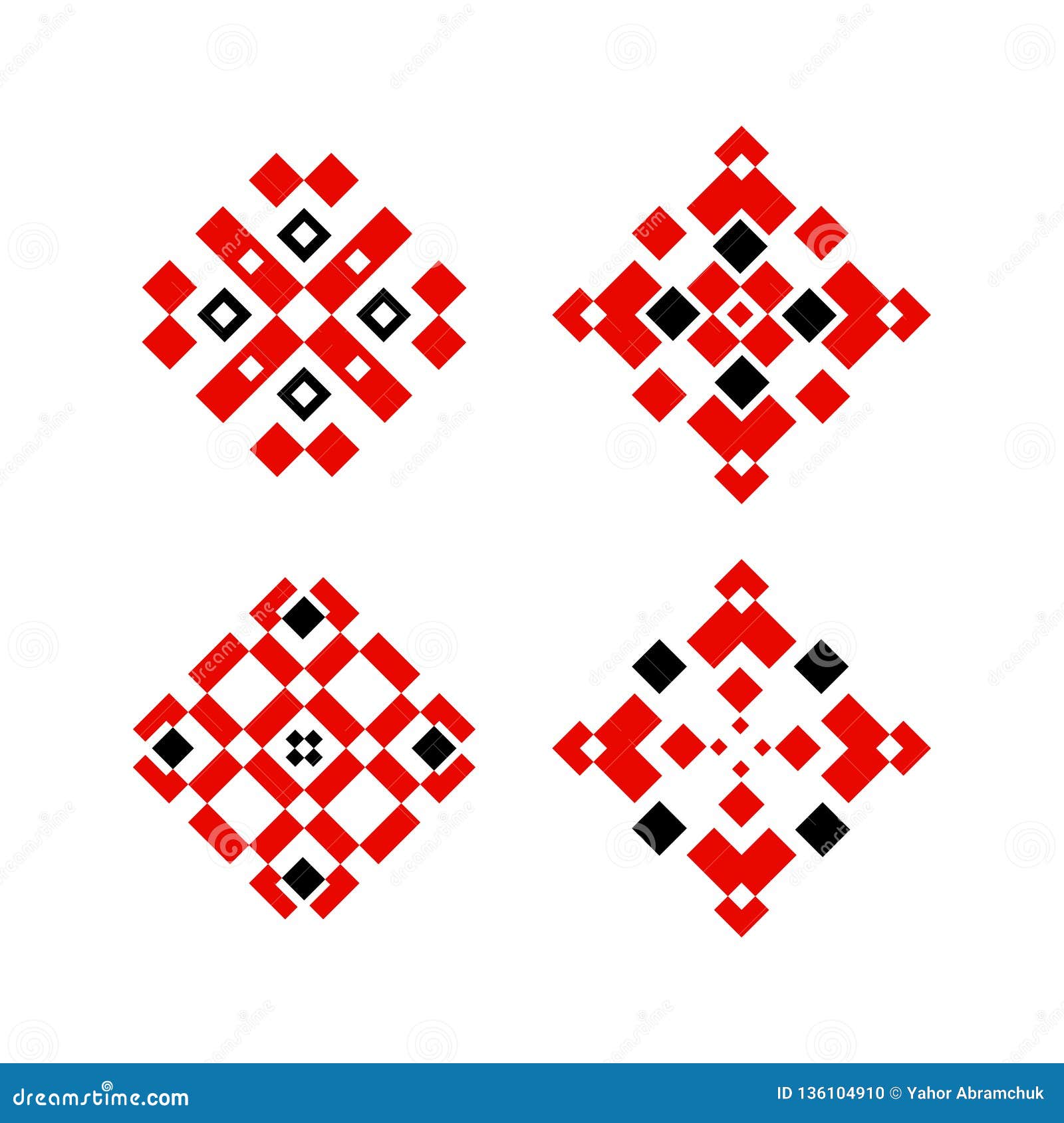 Ethnic Embroidery Ornament Object Traditional Design Stock Vector ...