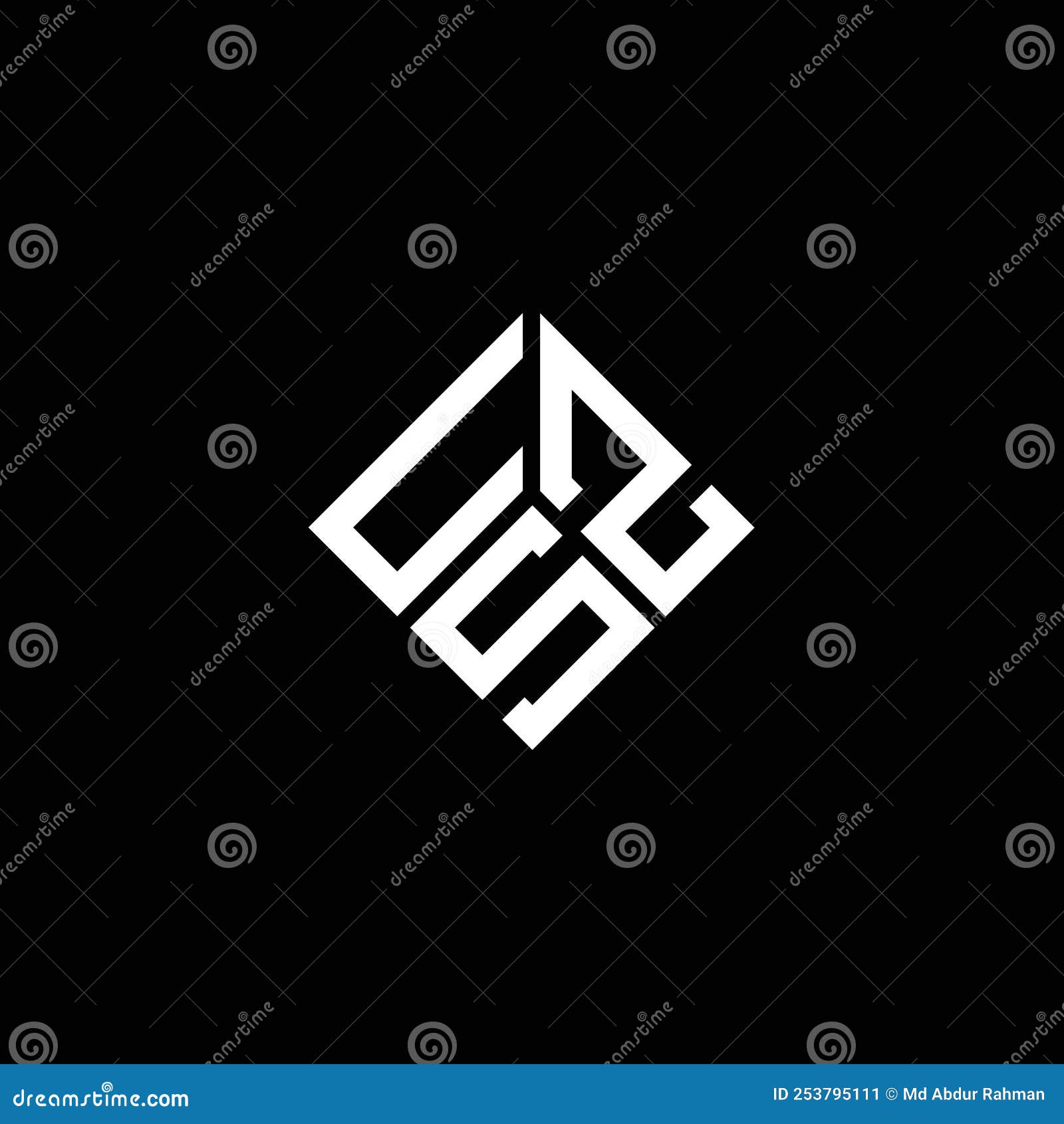 UZS Letter Logo Design on WHITE Background. UZS Creative Initials ...