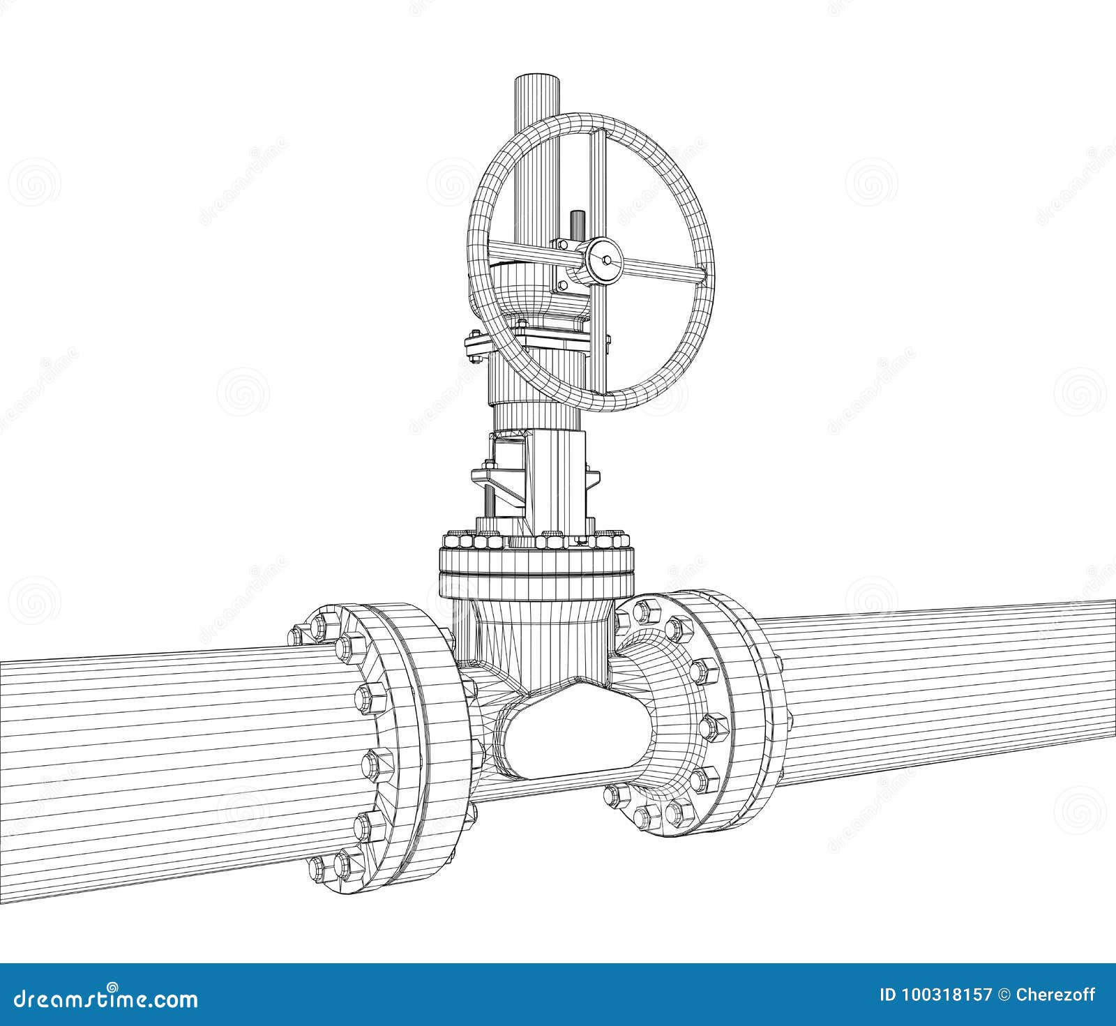 Válvula Industrial Representación Del Vector De 3d Ilustración del ...