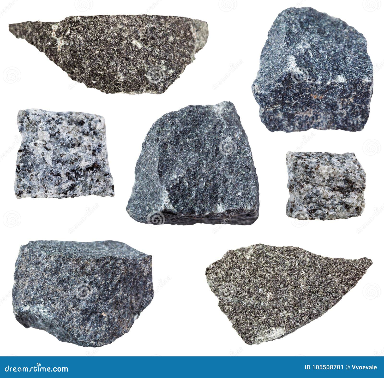 Várias Rochas Do Gabro Isoladas No Branco Imagem de Stock - Imagem de ...