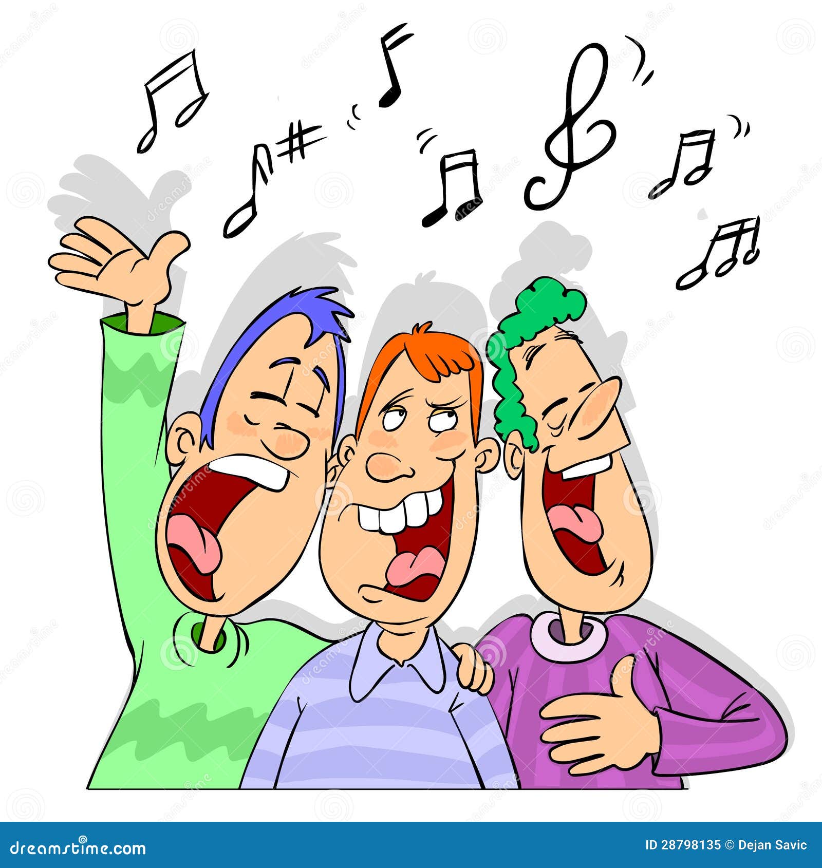 Vänner Som Sjunger Tecknad Film Stock Illustrationer - Illustration av ...