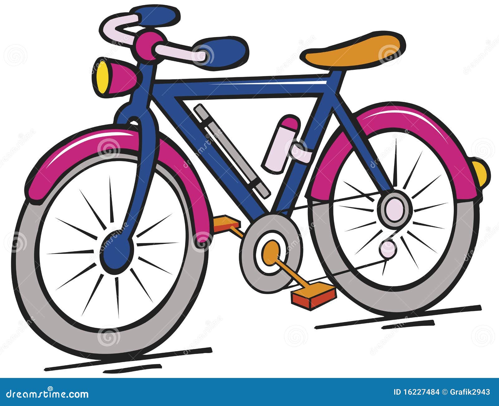 Vélo de couleur illustration de vecteur. Illustration du métal - 16227484