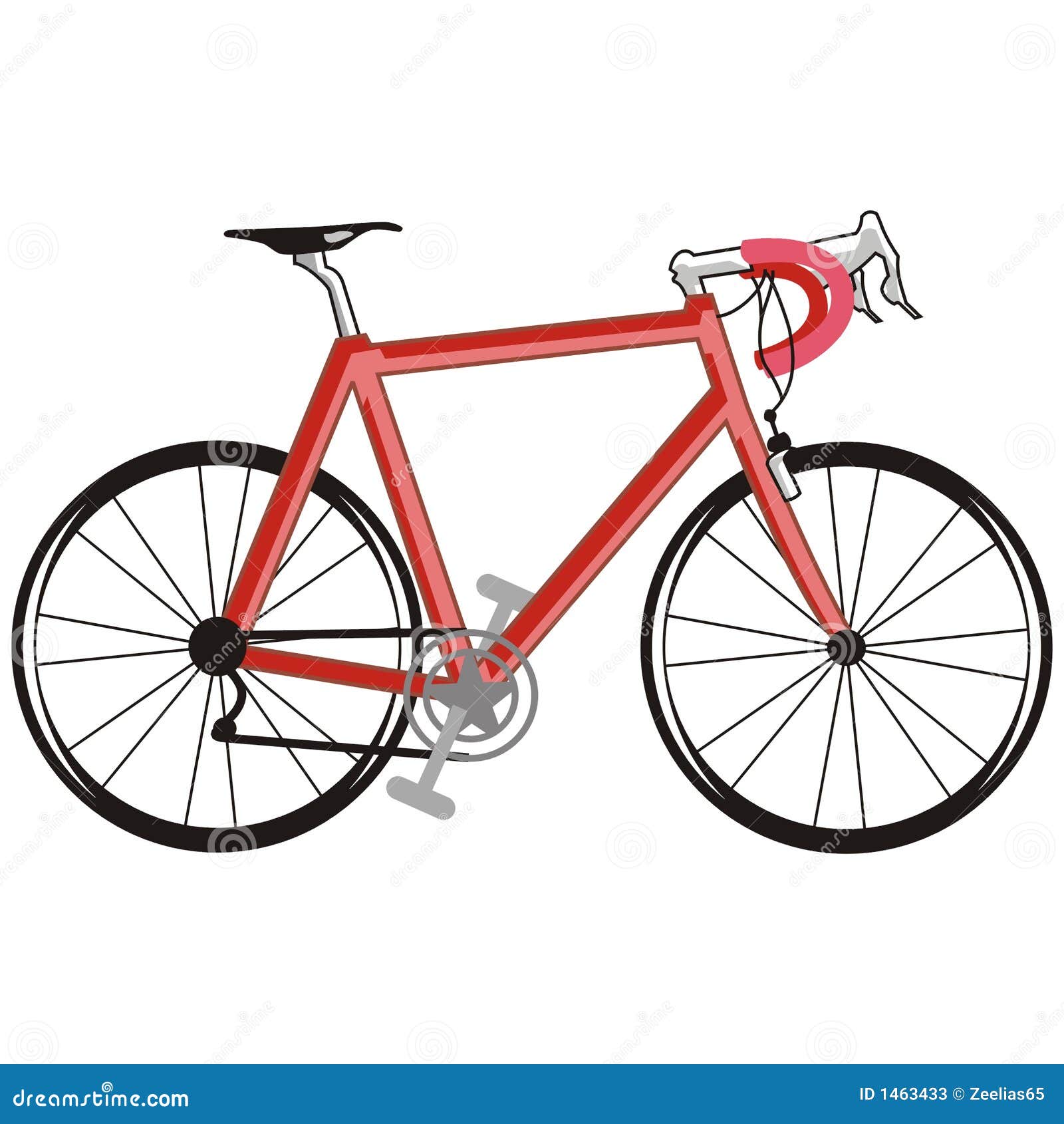 Vélo rouge illustration de vecteur. Illustration du conception - 1463433