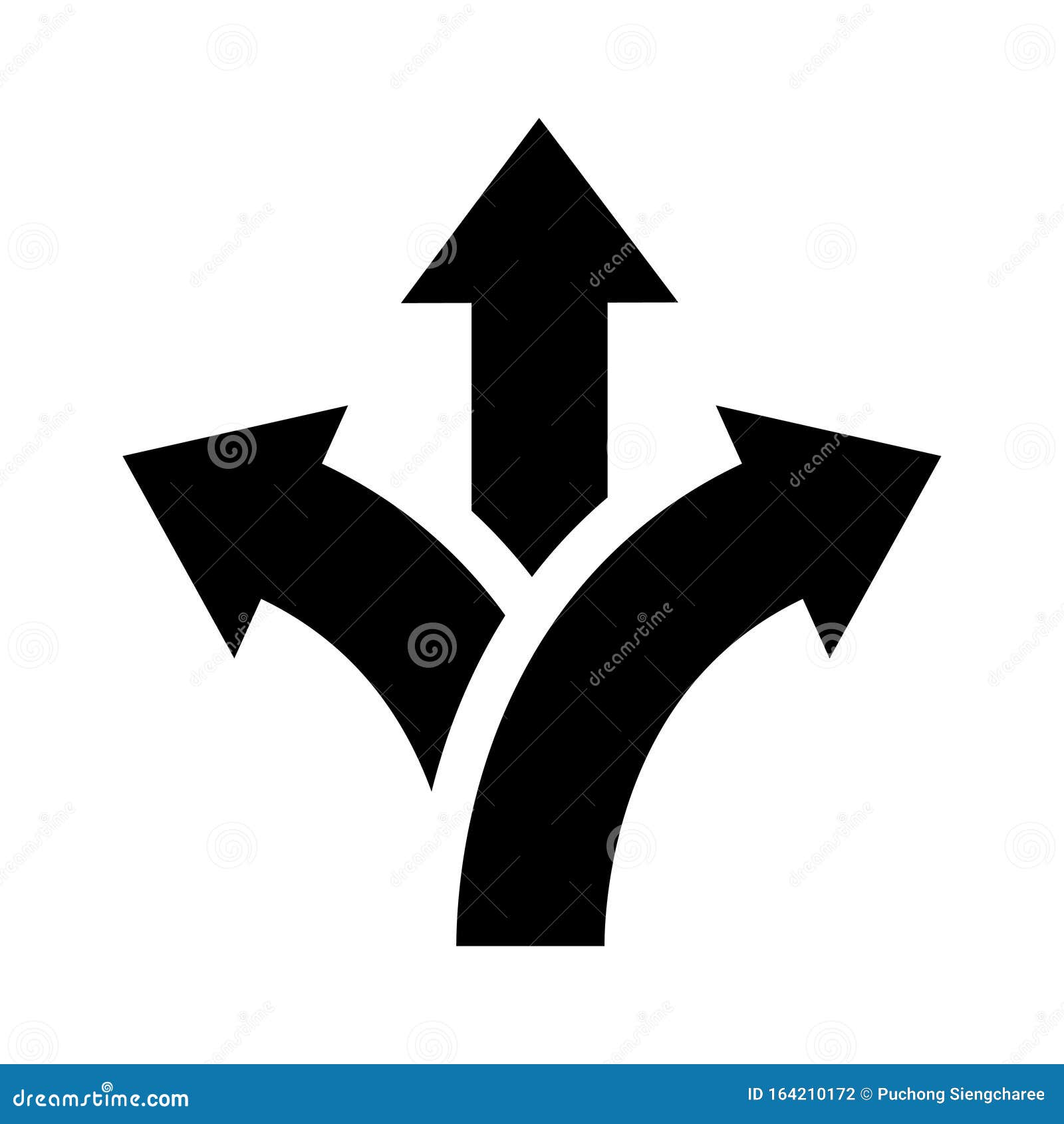 Three Way Direction Arrow Vector Illustration Stock Vector ...