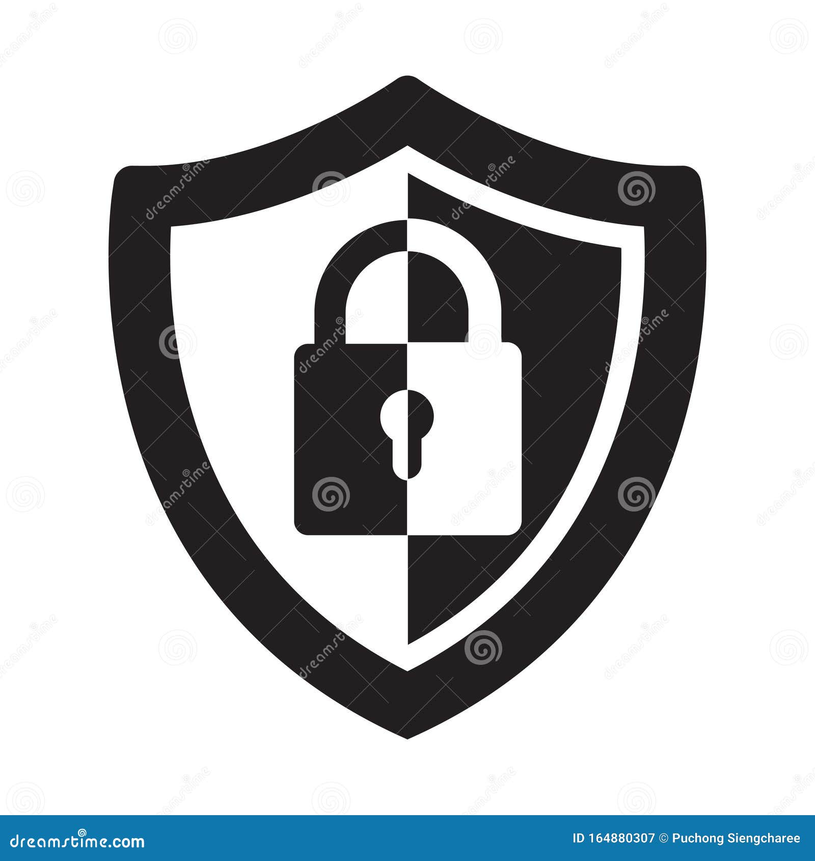 Abstract Security Vector Icon Illustration Isolated on Black Background ...