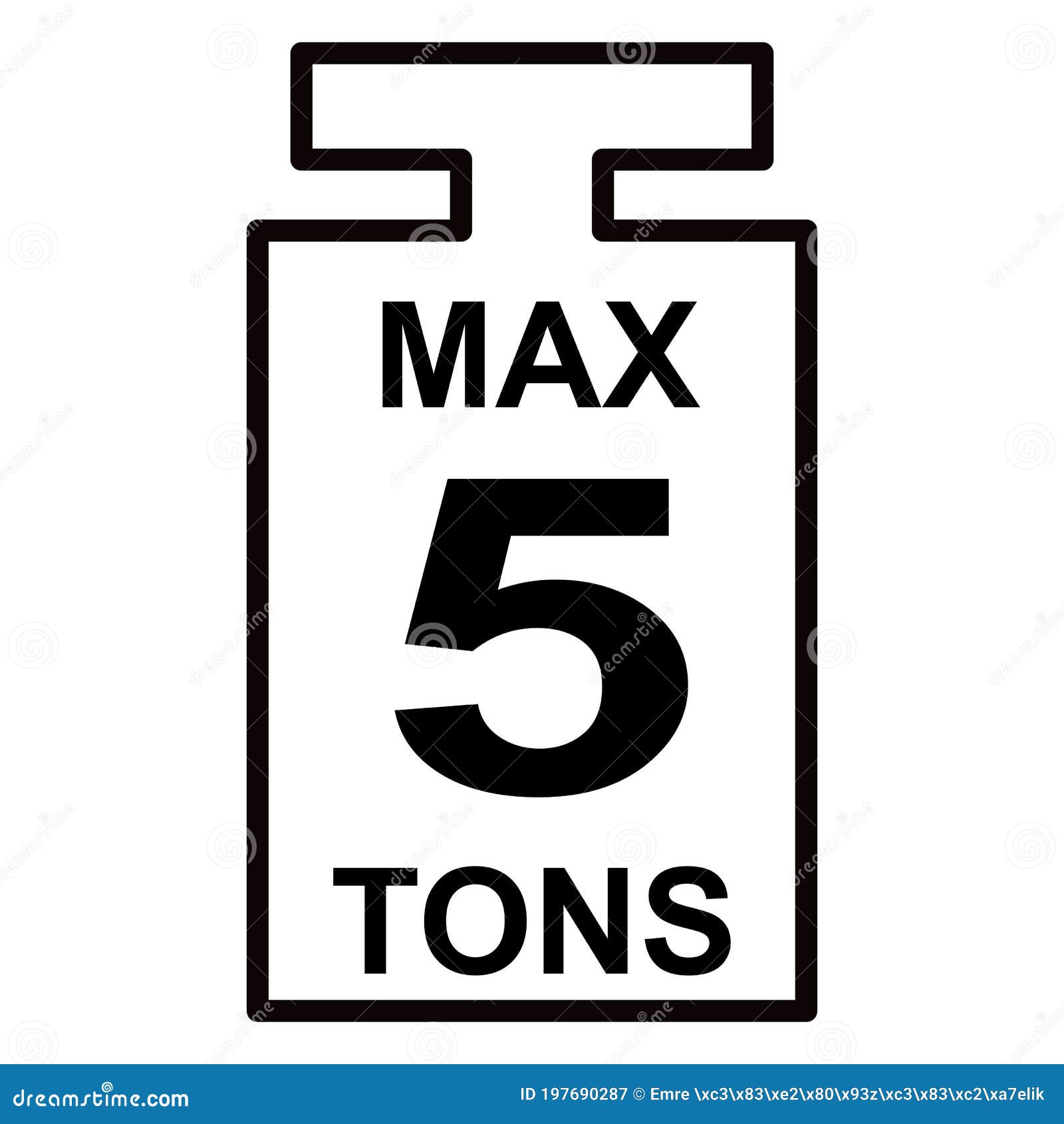 Maximum Weight Limit Up To 5 Tons . Stock Vector - Illustration of mass ...