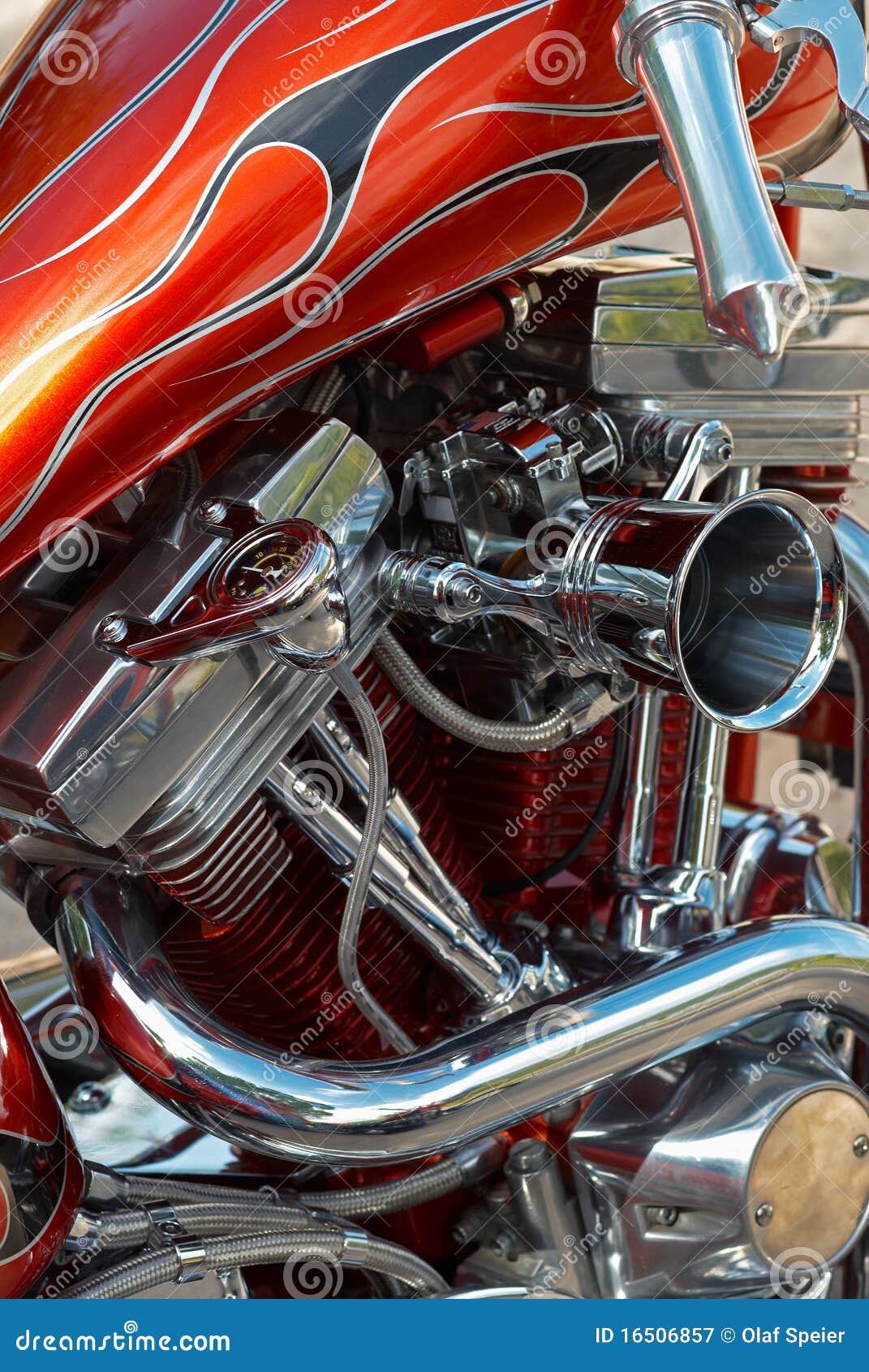 V-2 engine stock image. Image of detail, chrome, customized - 16506857