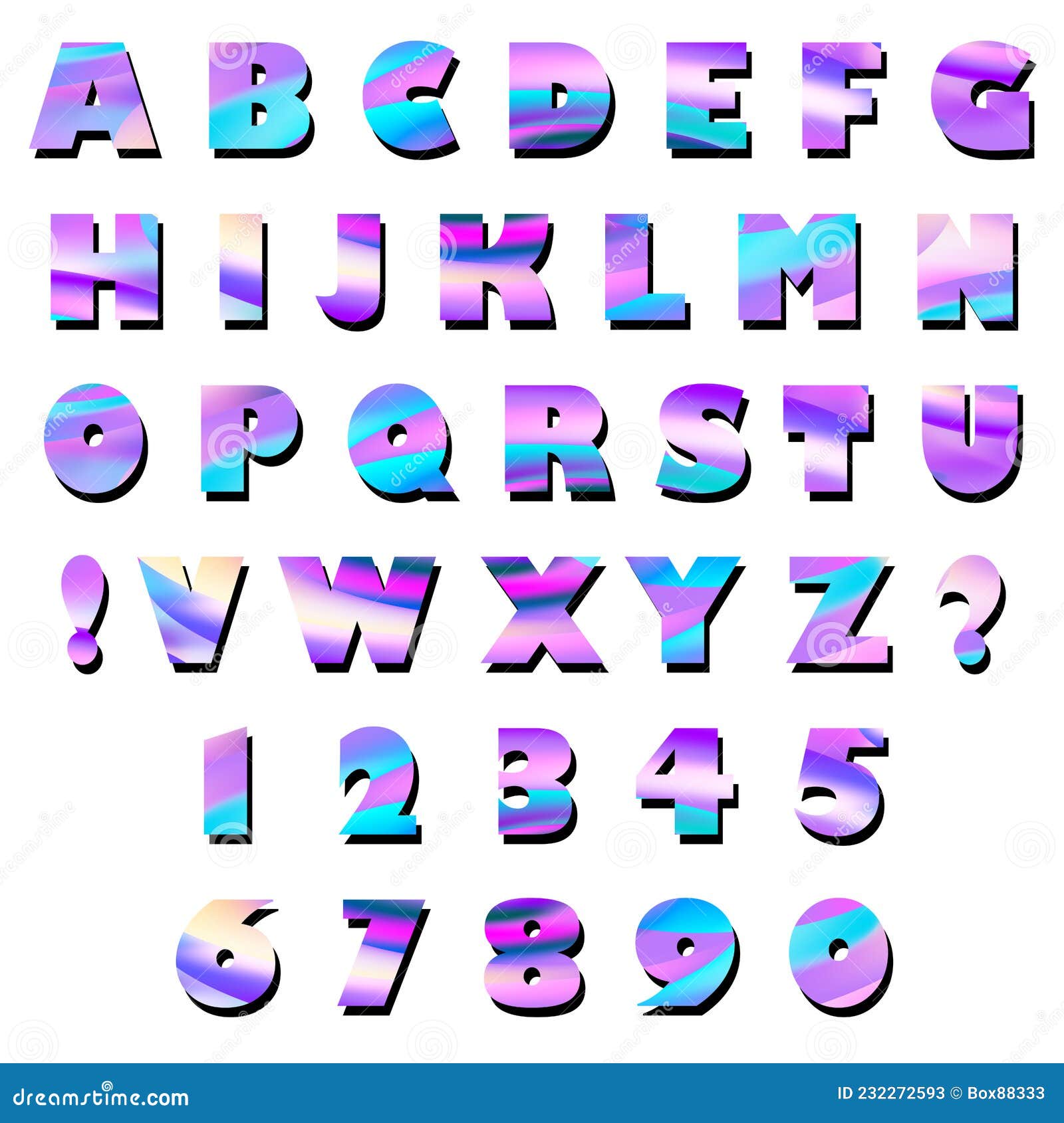 Capital Letters of the Latin Alphabet, Exclamation, Question Marks and ...