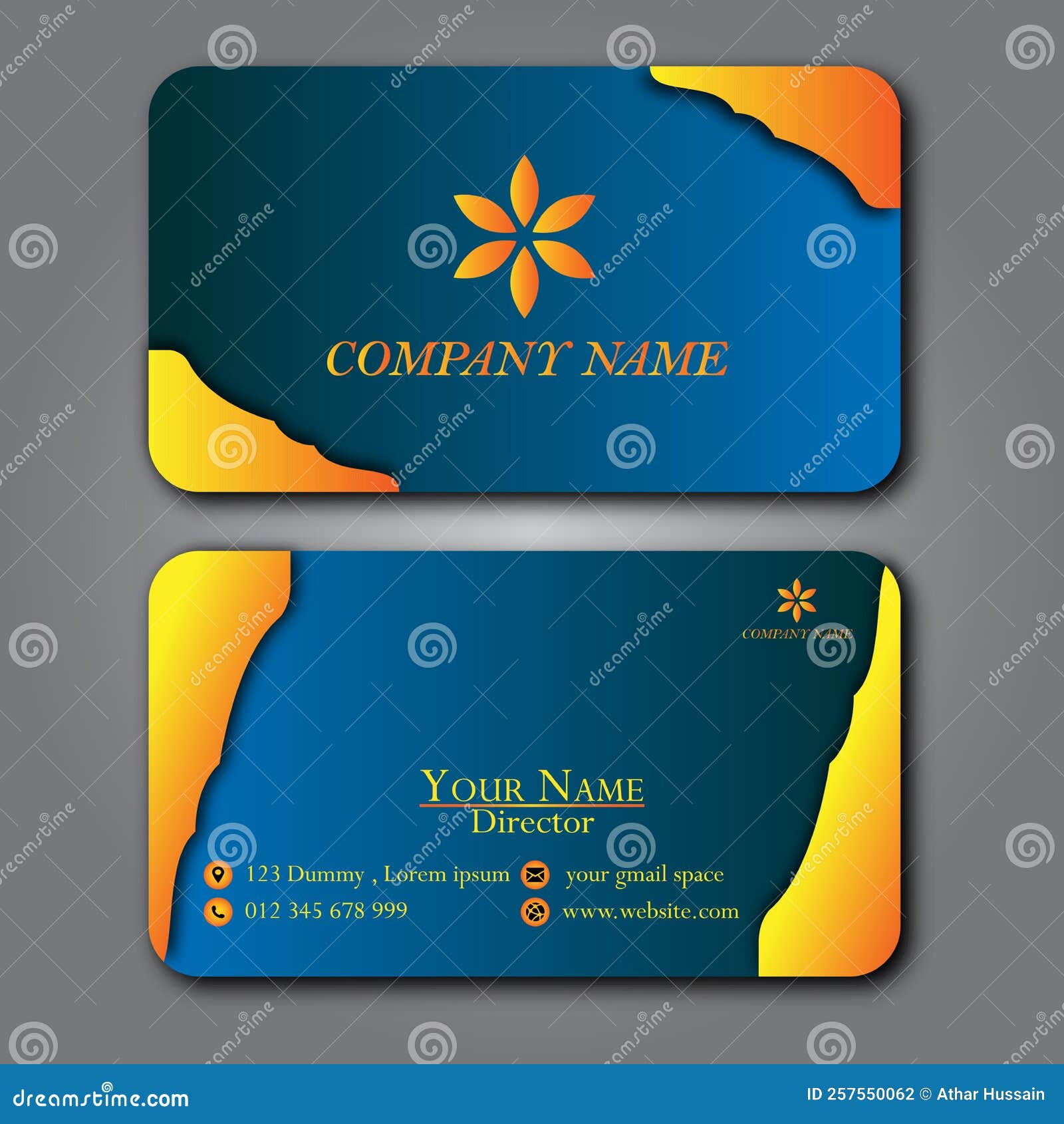 Business Card Design Premium Quality with Gradient Colors Stock Vector ...