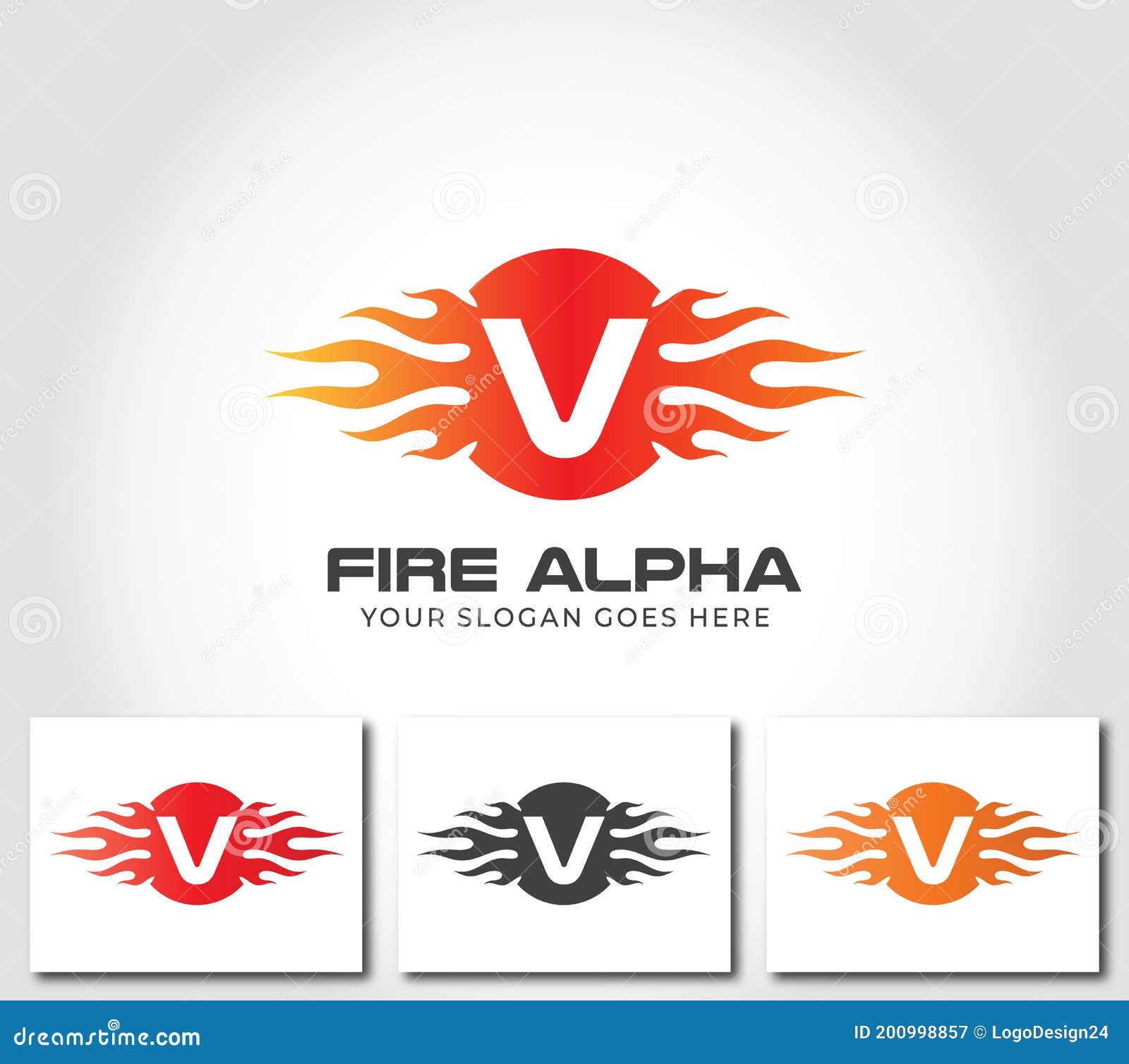 V Alphabet Fire Logo Design Concept Stock Vector - Illustration of ...