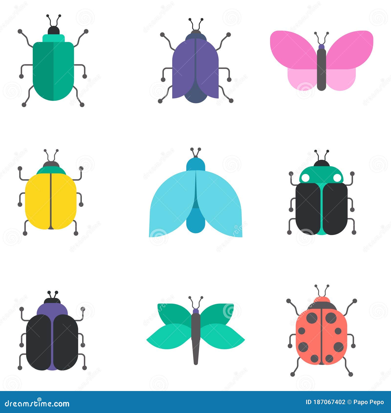 Bugs Insects Hand Drawn Tag Pest Control Concept. Entomology Cards ...