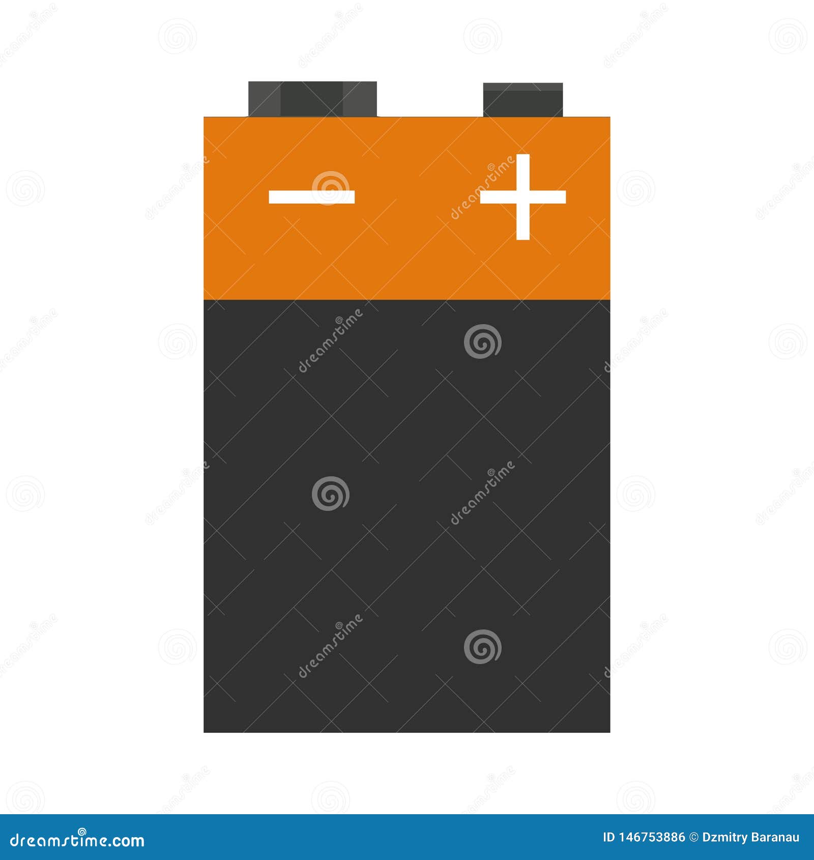 9v Battery Front View Vector Flat Icon Sign Isolated on White Stock ...