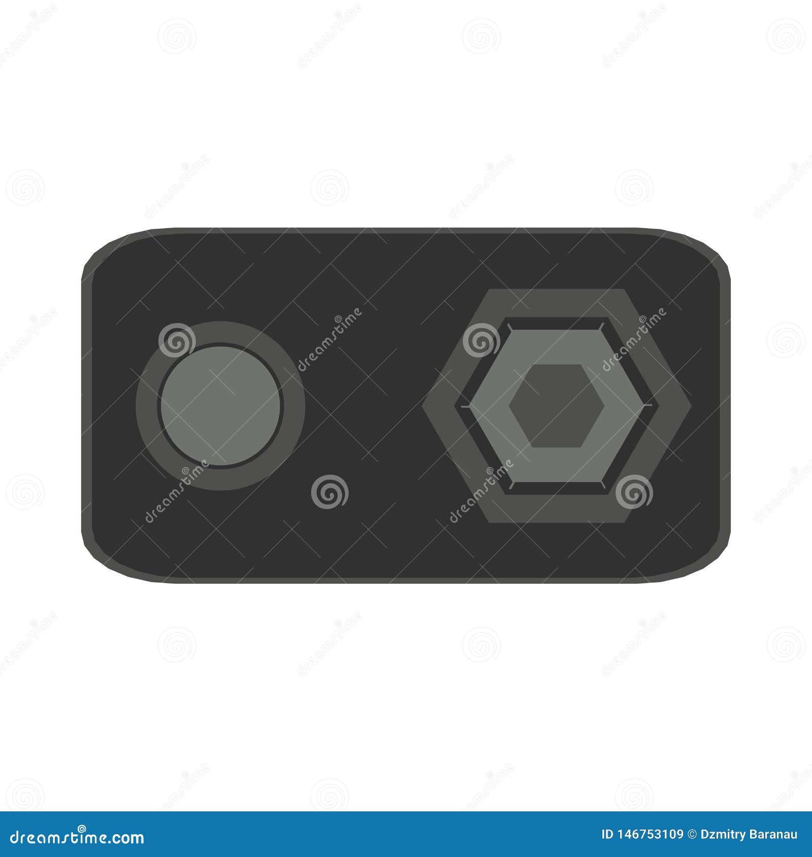 9v Battery Top View Vector Flat Icon Sign Isolated on White Stock ...