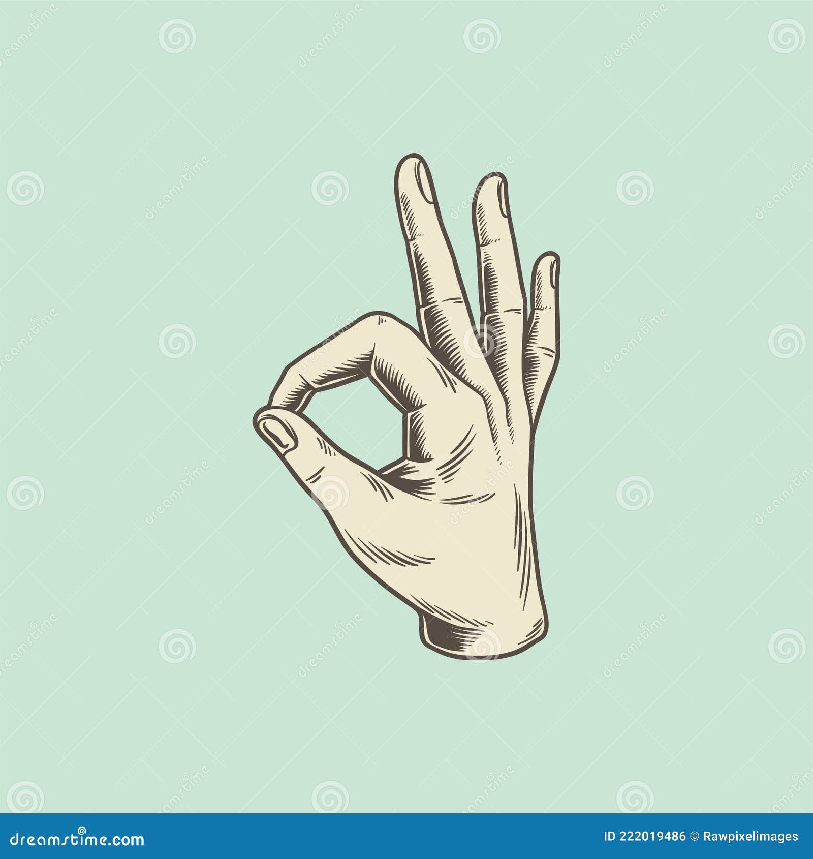 Illustration of a Hand Making an Ok Sign Stock Illustration ...