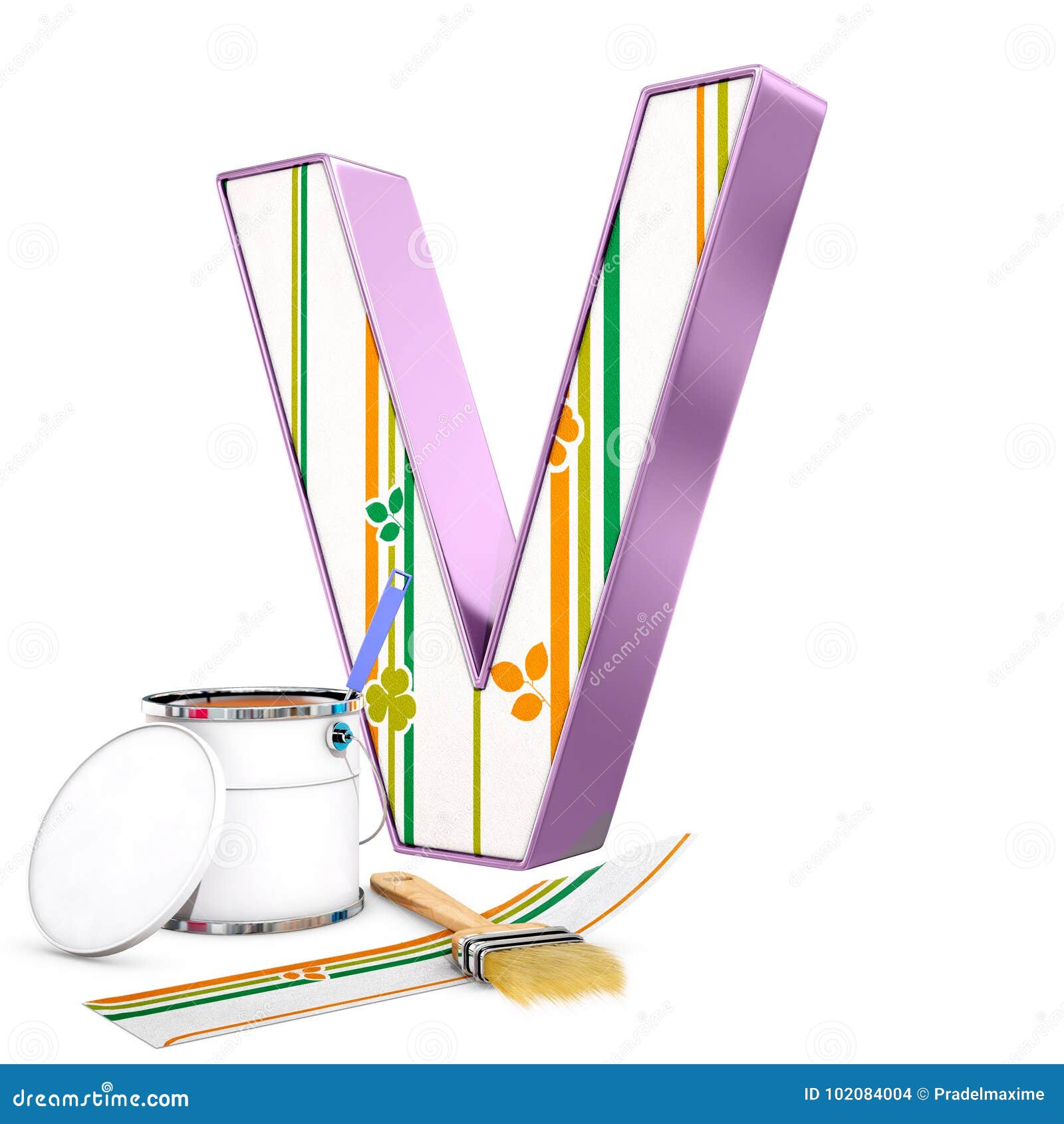 `V` Decorated Letter with Renovation Tools Stock Illustration ...