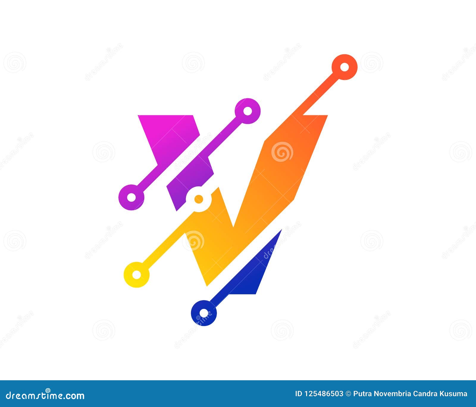 V Digital Letter Technology Logo Icon Design Stock Vector ...