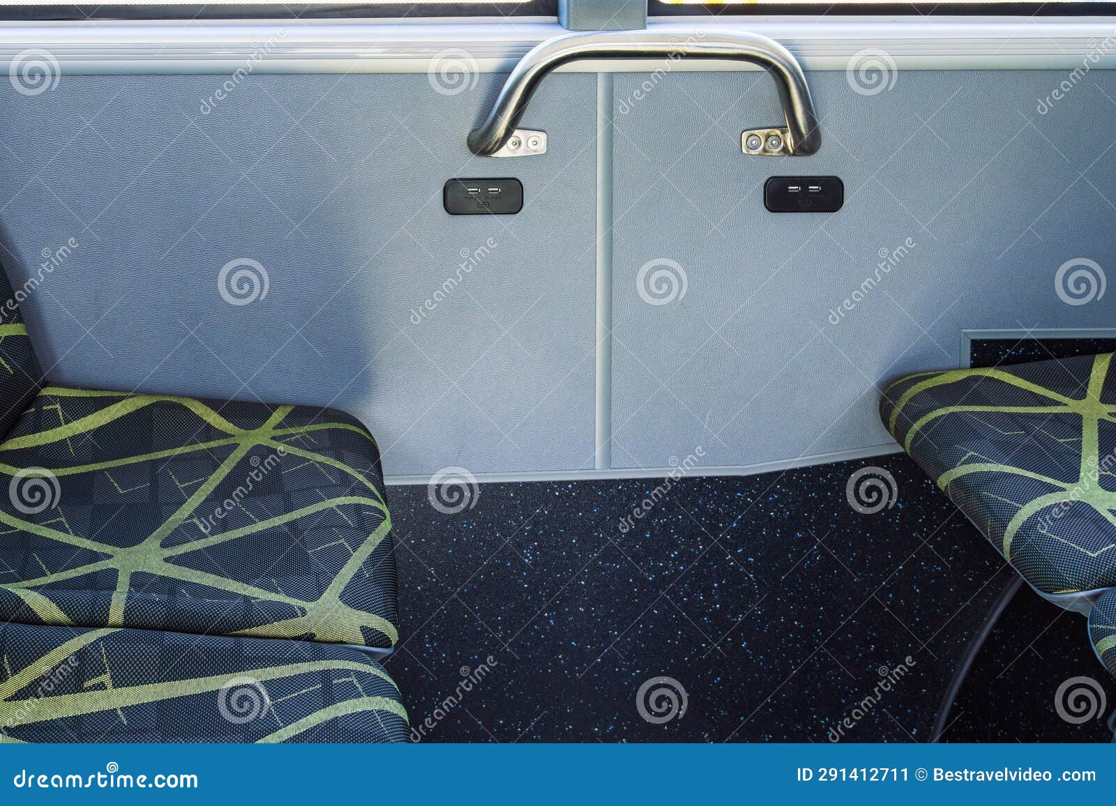 5V 2.1 a Dual USB Charging Port between Empty Seats Inside an Electric ...