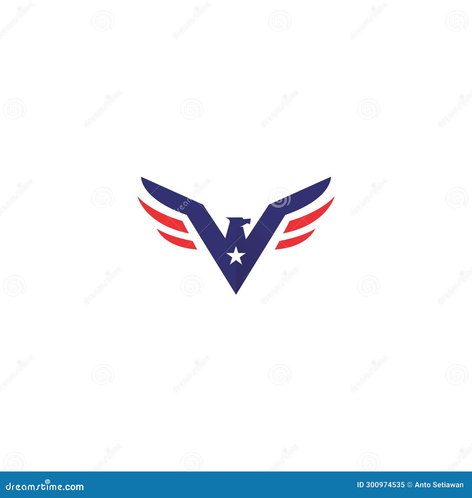 V Eagle Logo Simple Design. Letter V Bird Vector Stock Vector ...