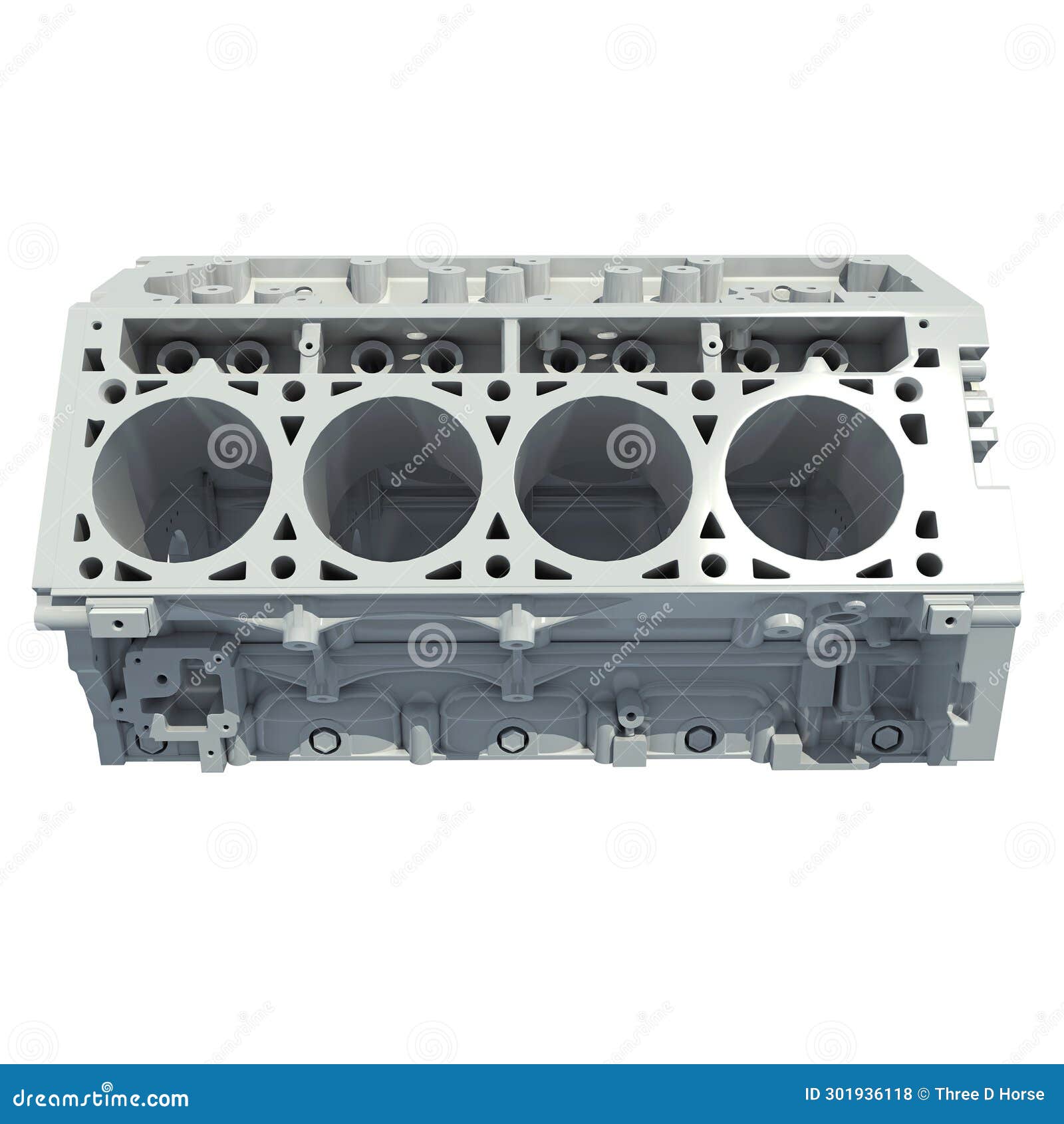 V8 Engine Block 3D Rendering on White Background Stock Illustration ...
