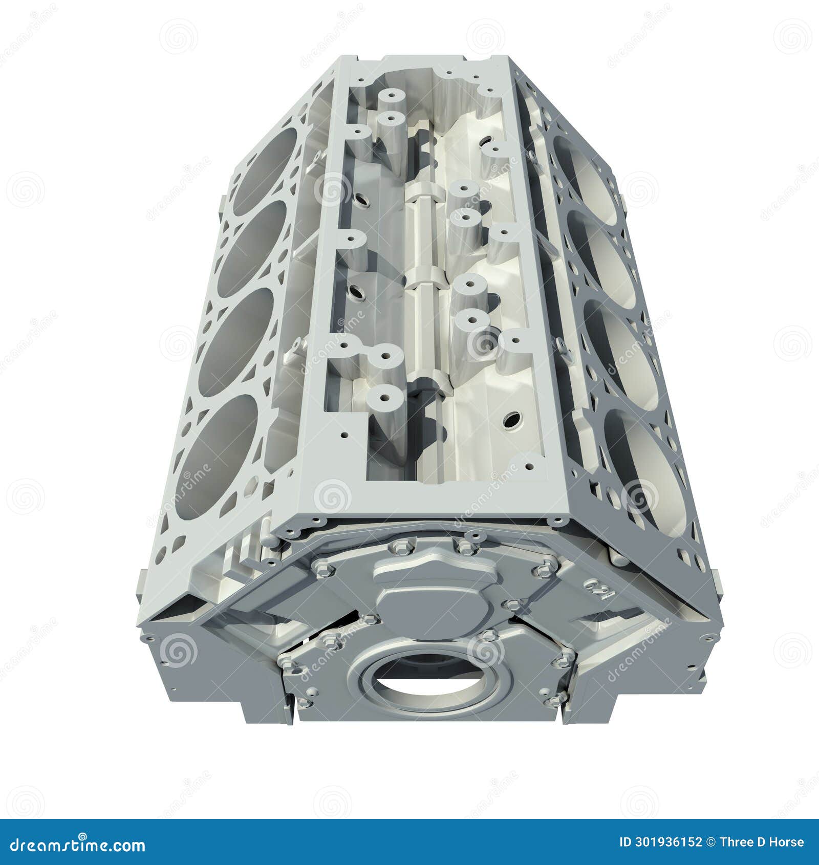V8 Engine Block 3D Rendering on White Background Stock Illustration ...