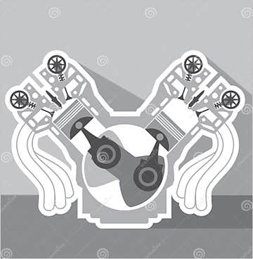 V8 Engine Cross Section Vector Stock Vector - Illustration of power ...