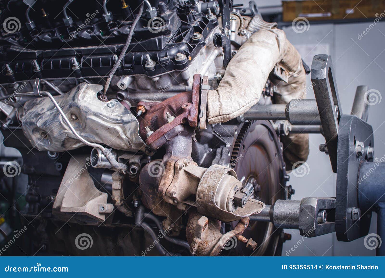 V8 engine stock photo. Image of disassembled, repair - 95359514