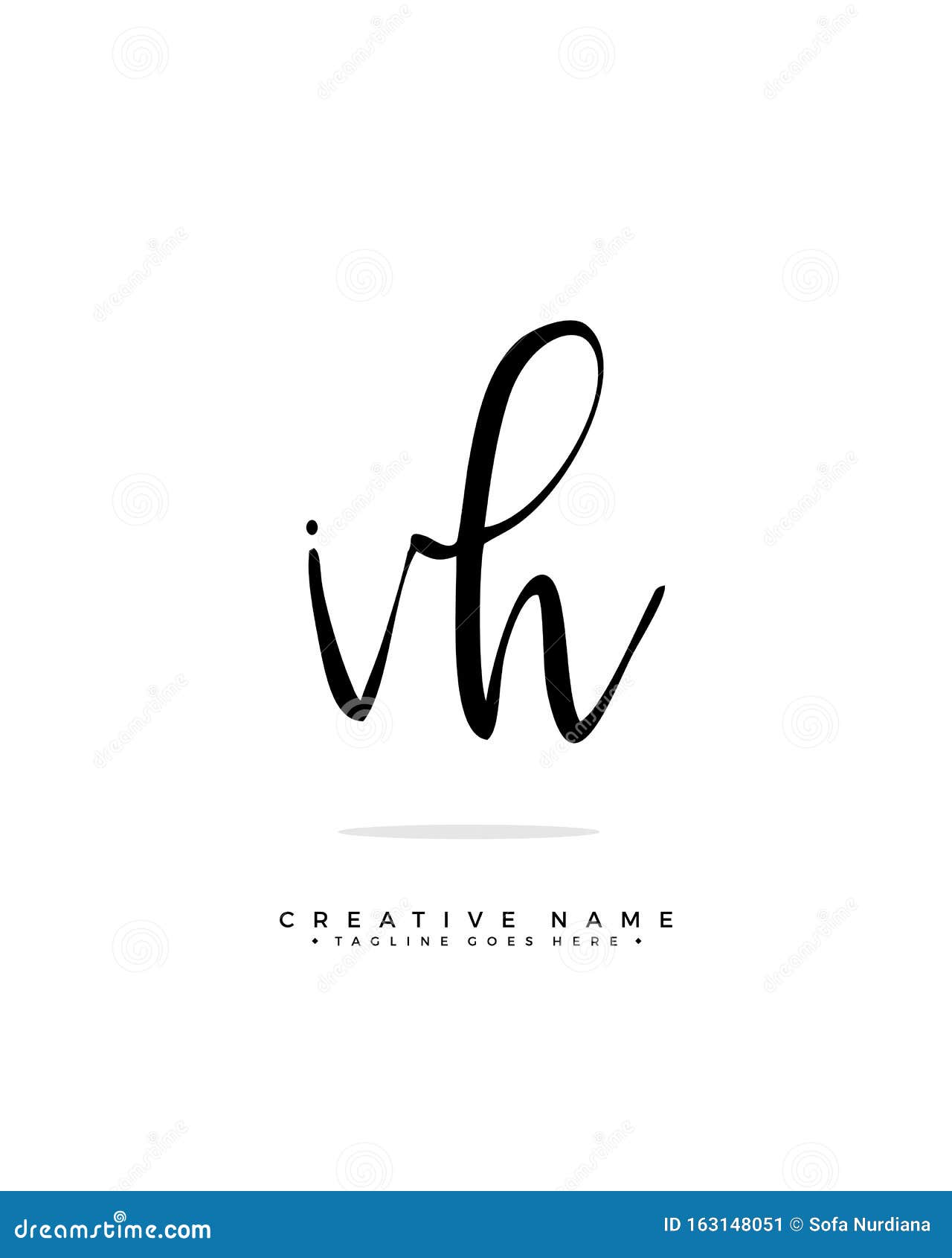 V H VH Initial Logo Signature Vector. Handwriting Concept Logo. Stock ...