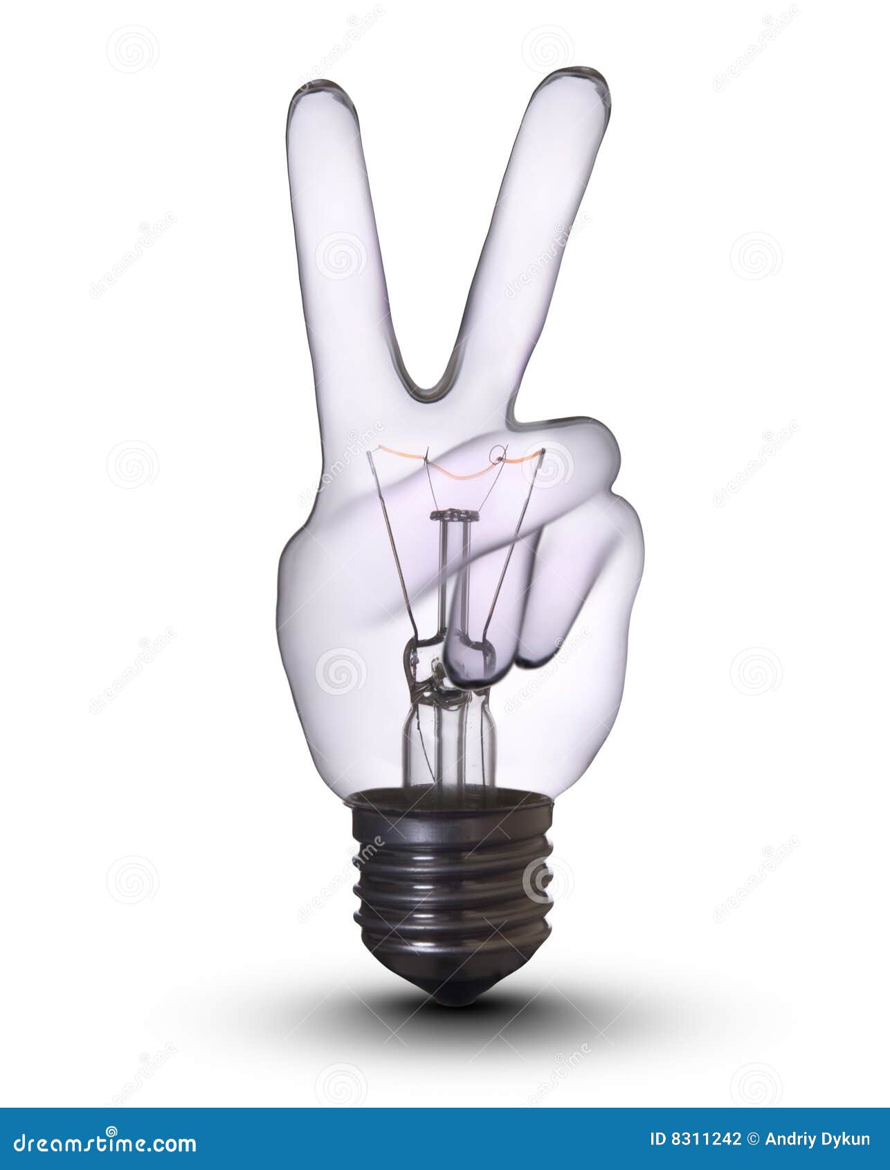 V-hand lamp bulb stock illustration. Illustration of inspiration - 8311242